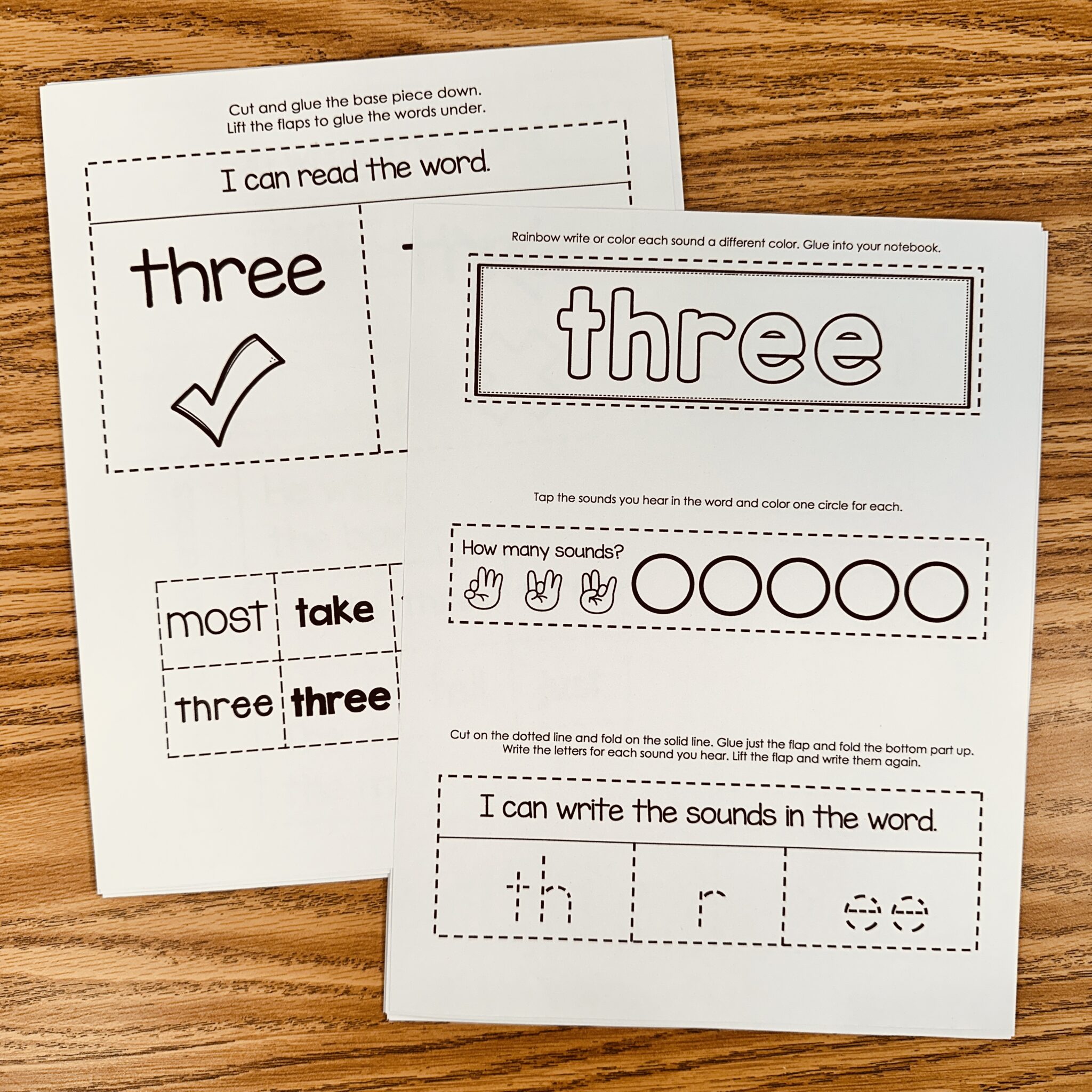 Three Sight Word Interactive Notebook - Fry, Dolch PrePrimer - Simply ...