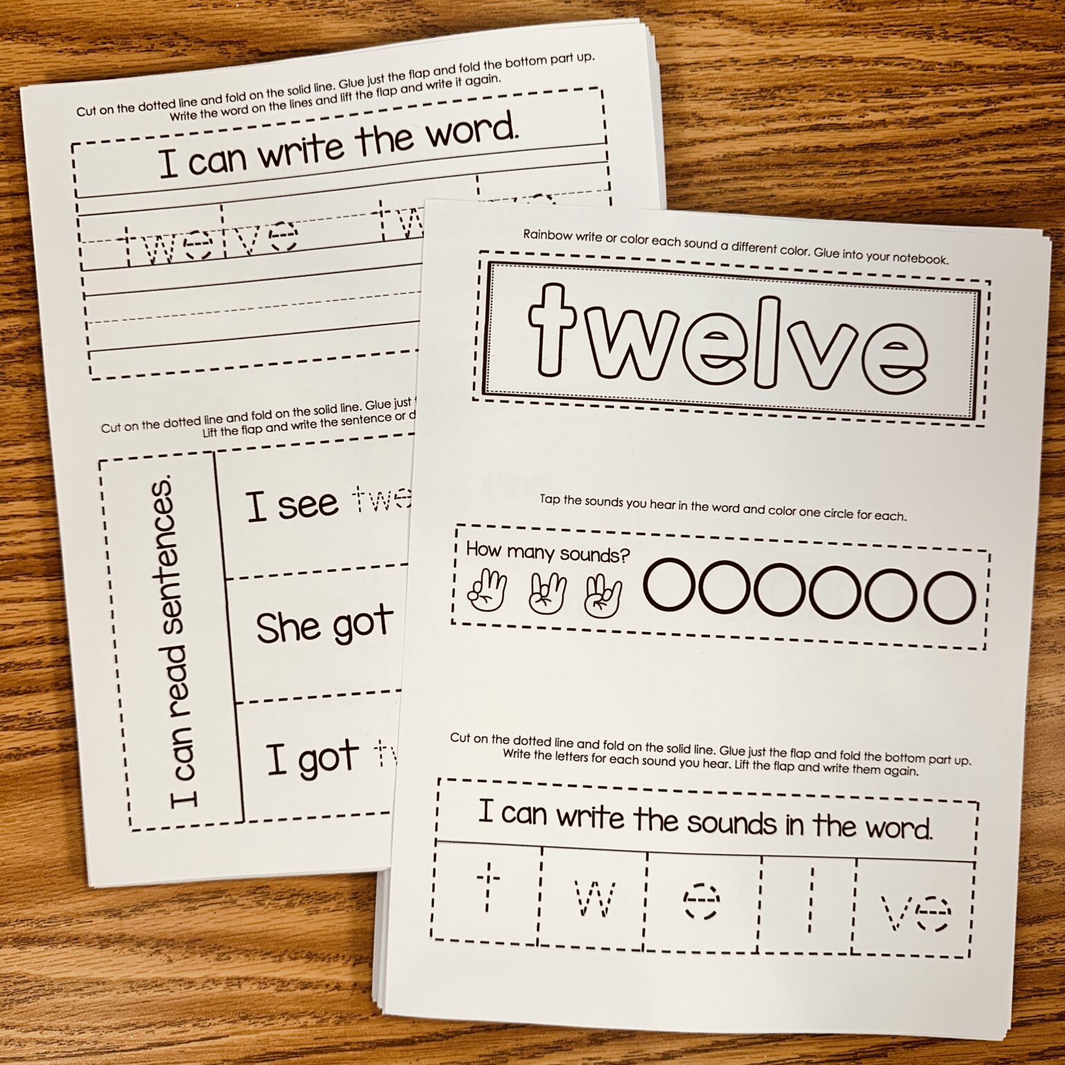 Number Word Twelve Interactive Notebook - Simply Kinder + Printable ...