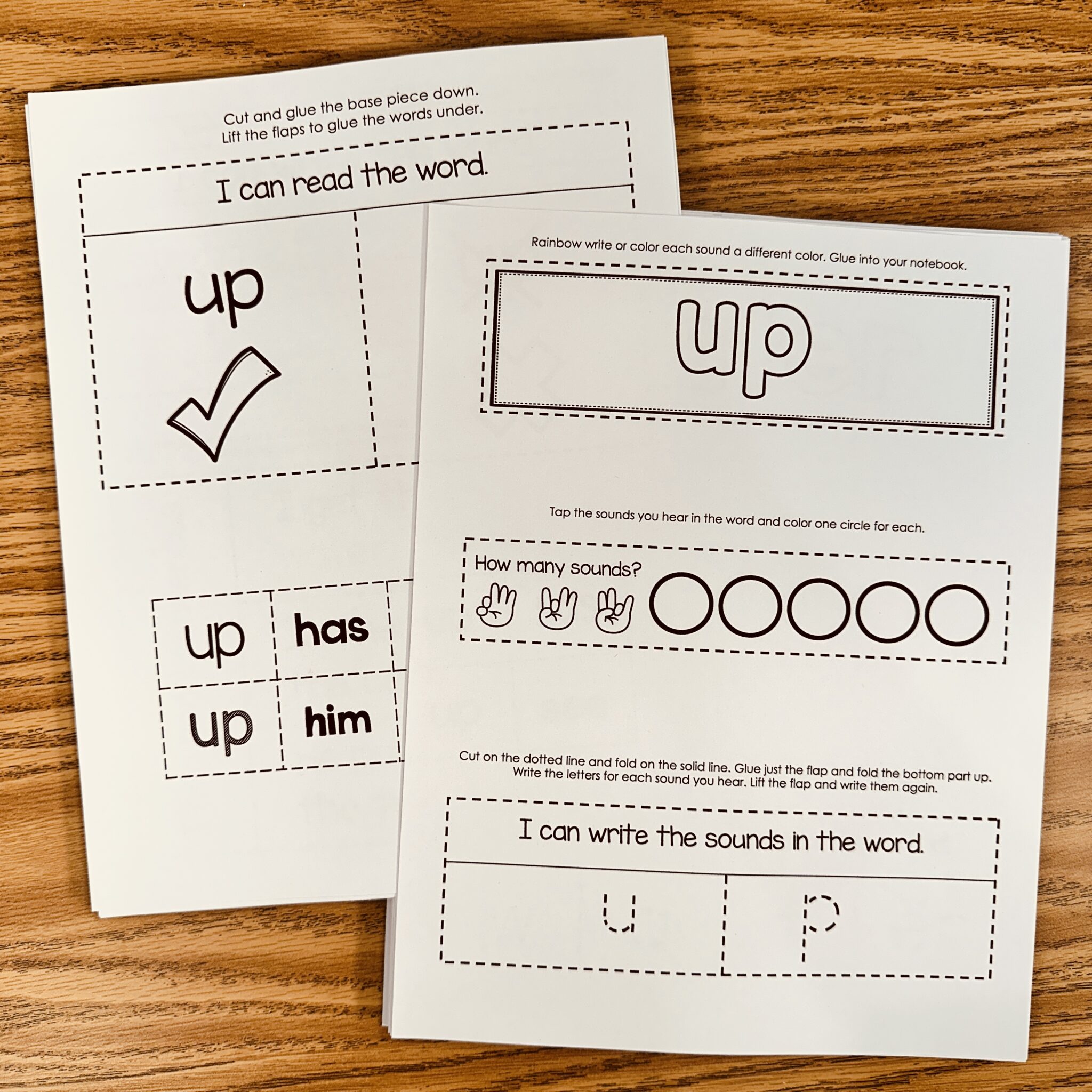 Up Sight Word Interactive Notebook - Fry, Dolch PrePrimer - Simply ...