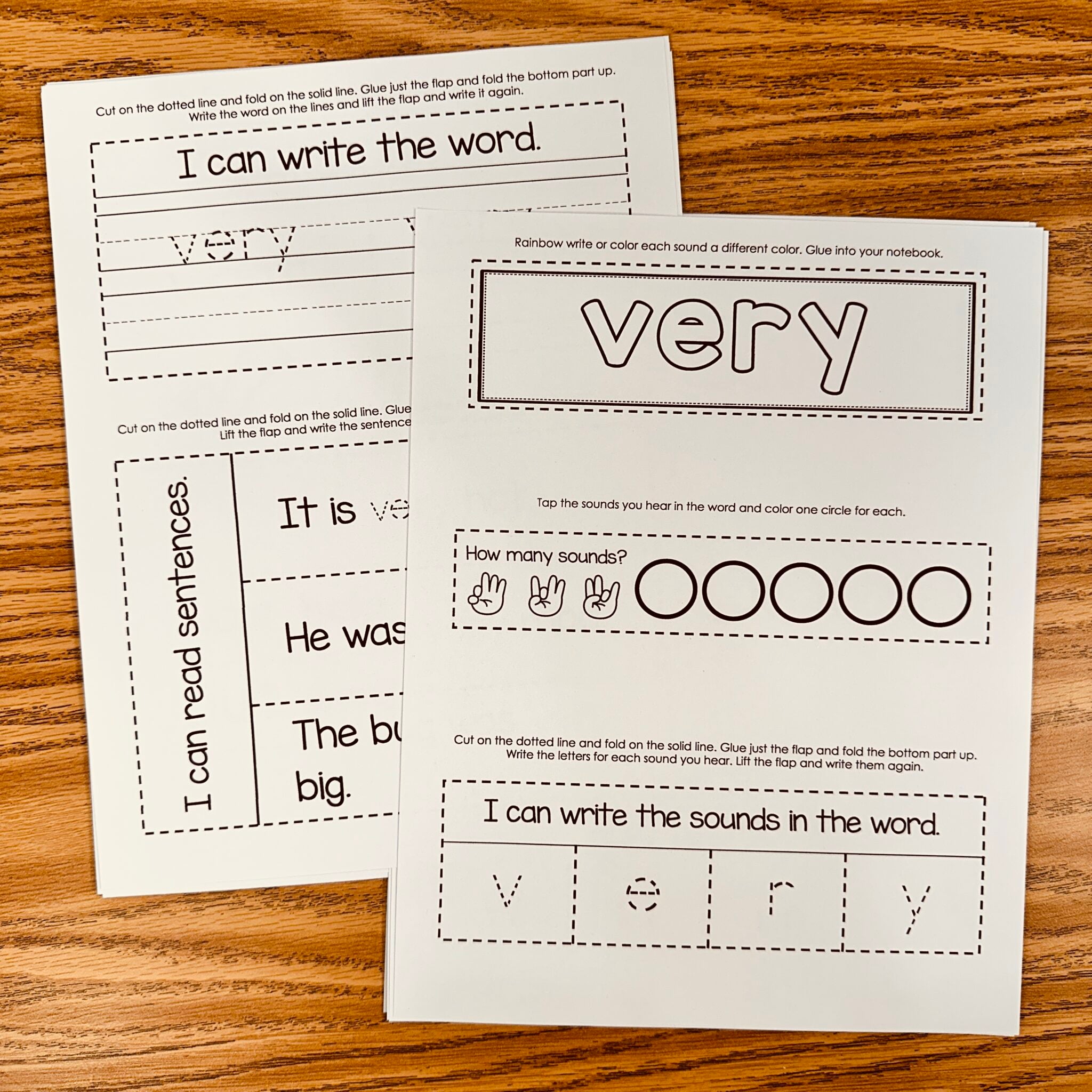 Very Sight Word Interactive Notebook - Fry - Simply Kinder + Printable ...