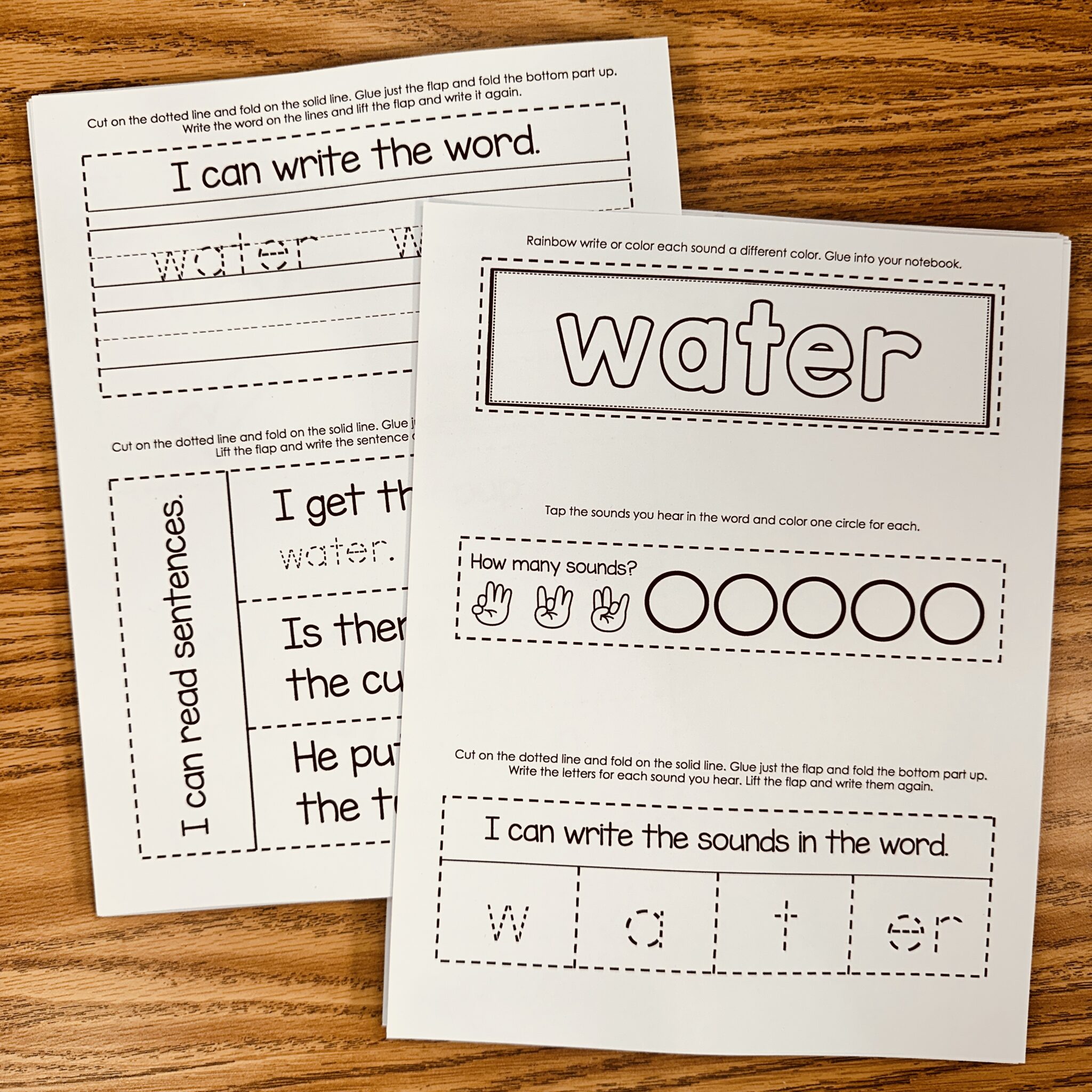 Water Sight Word Interactive Notebook - Fry - Simply Kinder + Printable ...