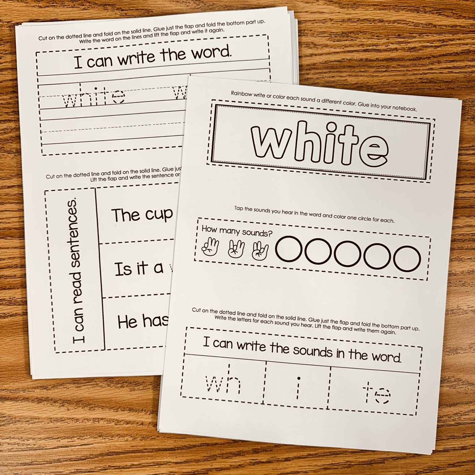 White Sight Word Interactive Notebook - Dolch Primer - Simply Kinder ...