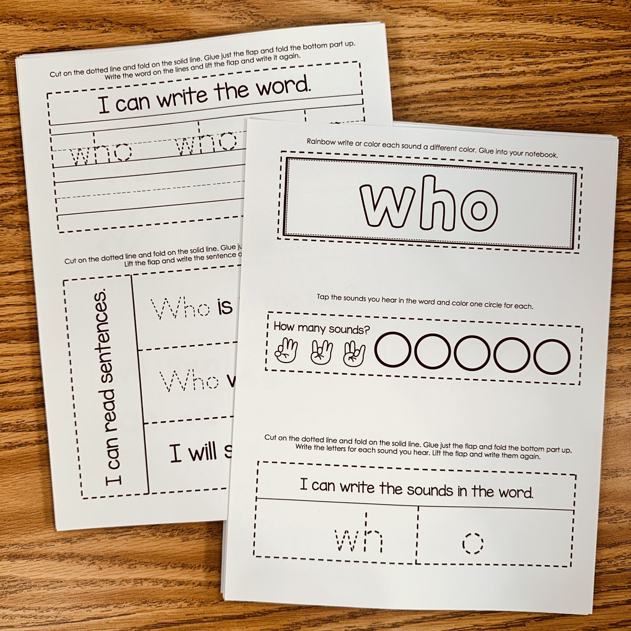 Who Sight Word Interactive Notebook - Fry, Dolch Primer - Simply Kinder ...