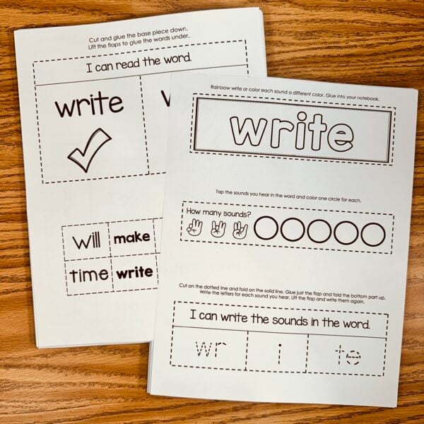Write Sight Word Interactive Notebook - Fry, Dolch - Simply Kinder ...