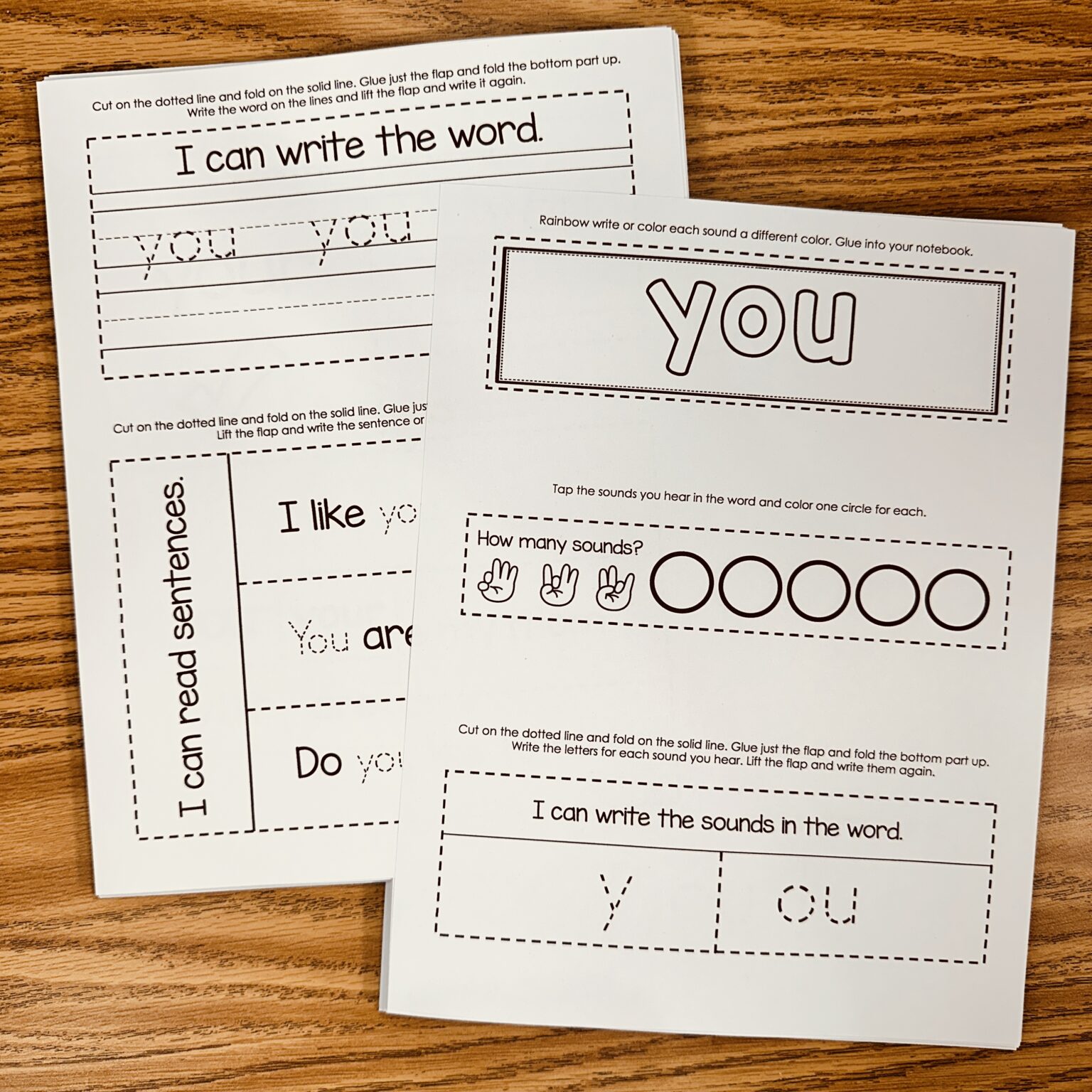 You Sight Word Interactive Notebooks - Fry, Dolch PrePrimer - Simply ...