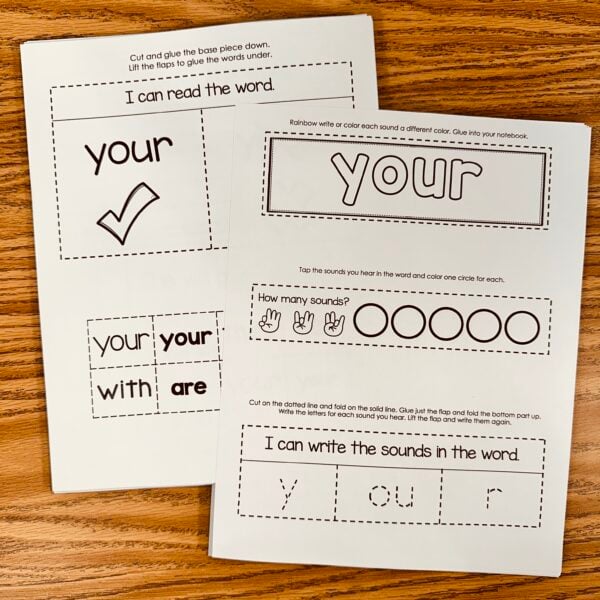 Your Sight Word Interactive Notebooks - Fry, Dolch - Simply Kinder Plus