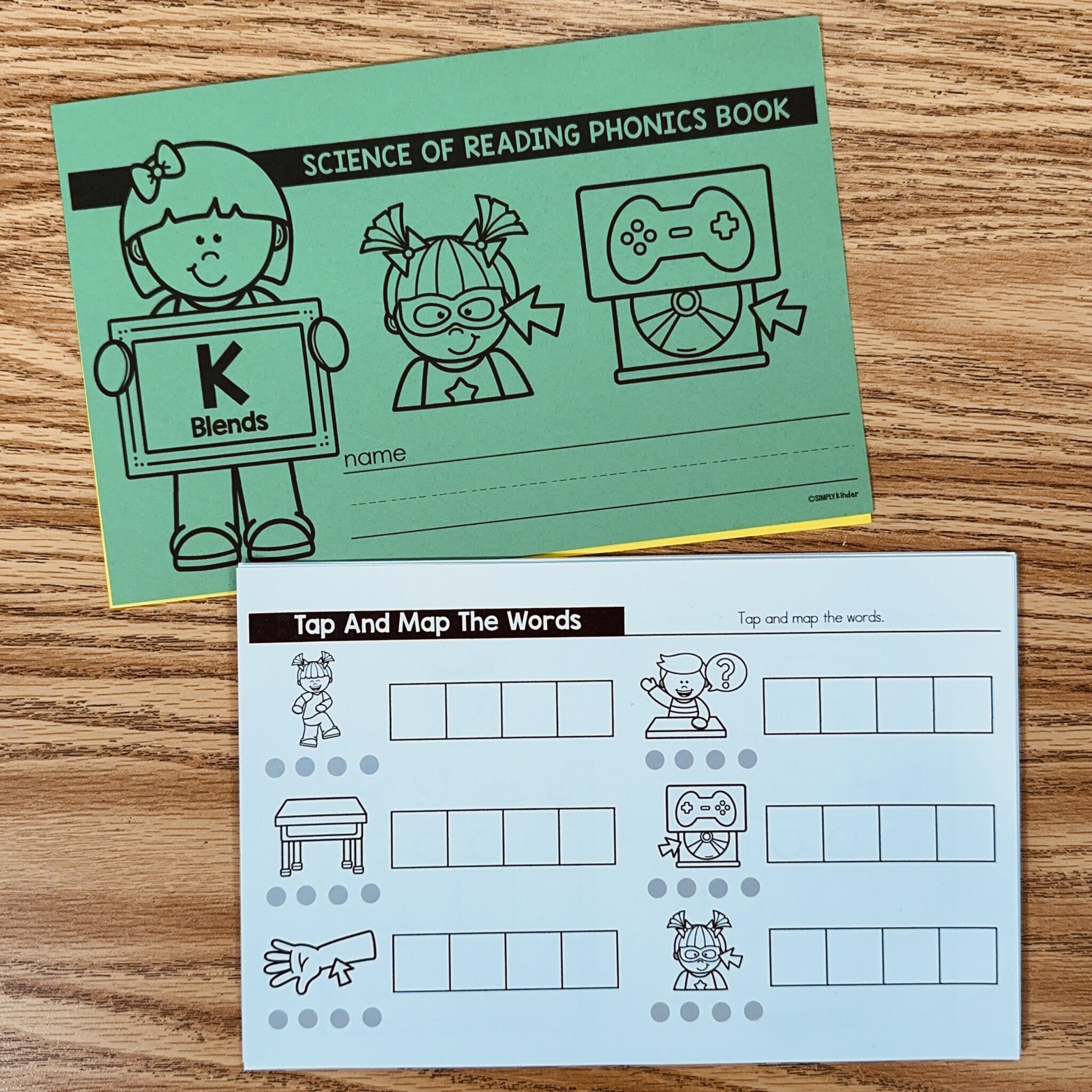 K Blends Decoding Book - Simply Kinder + Printable Membership