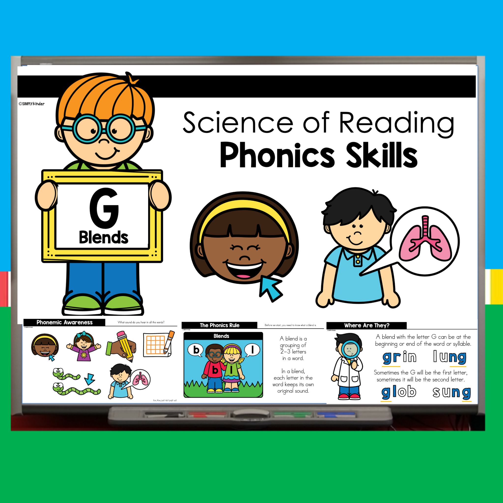 G Blends Decoding Teaching Slides - Simply Kinder + Printable Membership