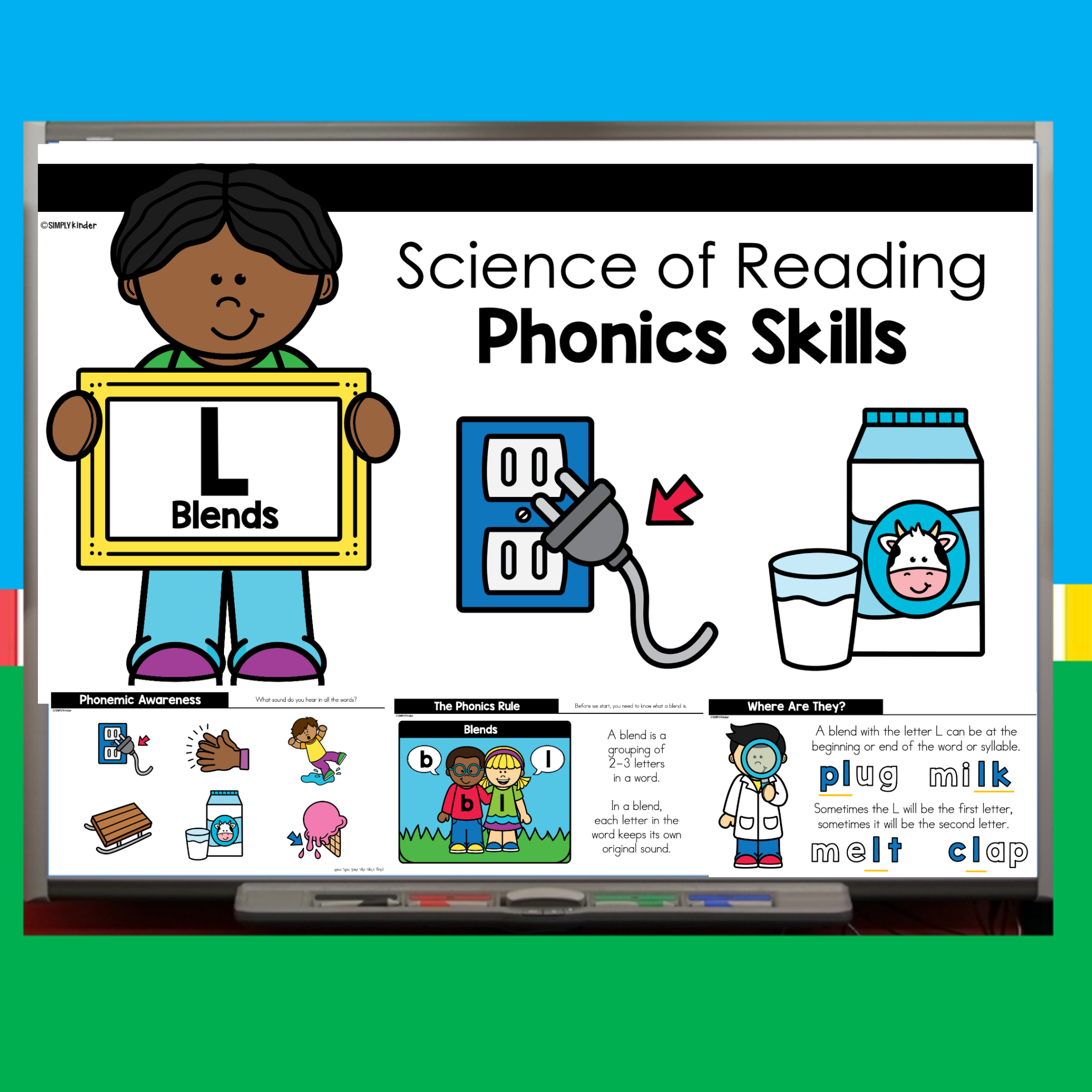 L Blends Decoding Teaching Slides - Simply Kinder + Printable Membership