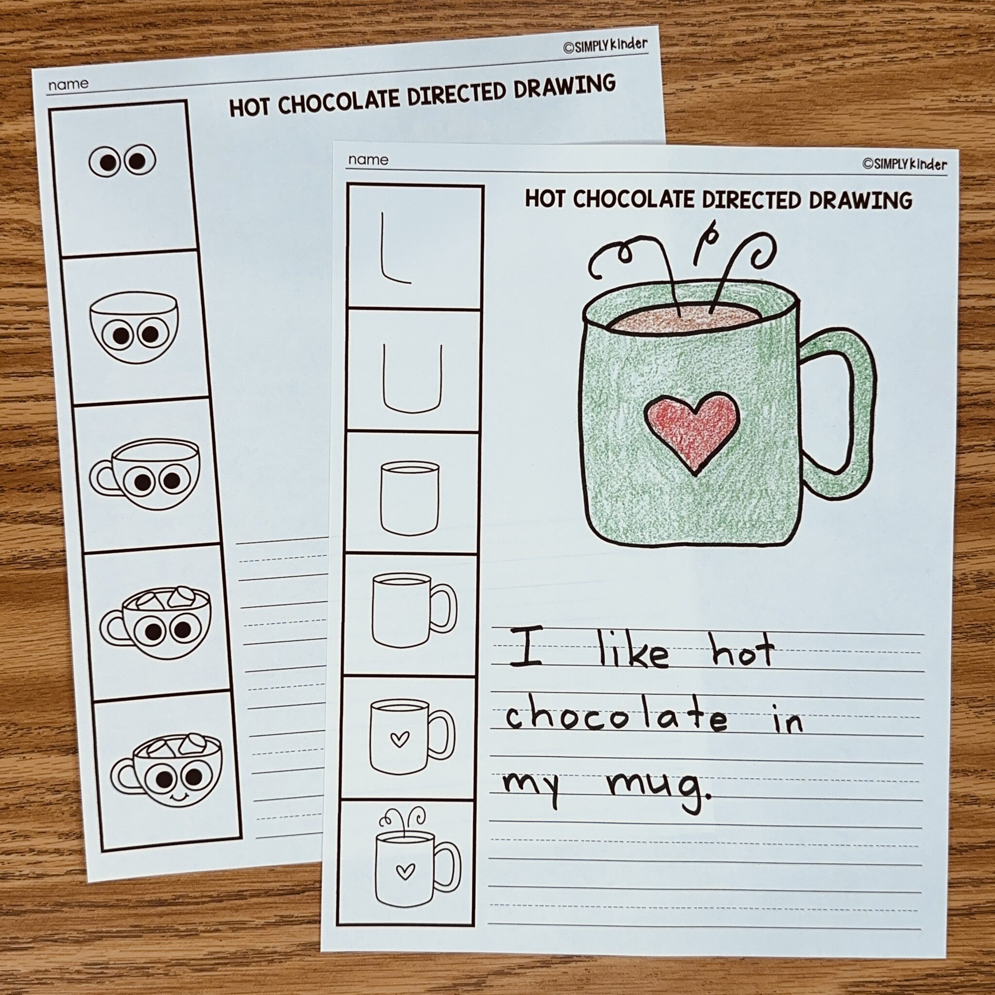 Hot Chocolate Winter Theme Day Directed Drawing Activities - Simply ...