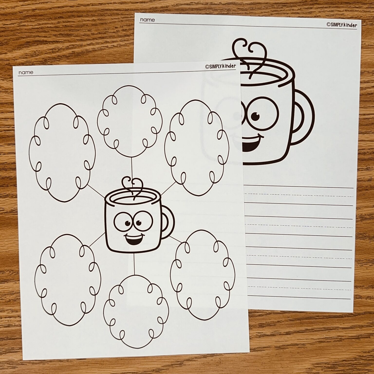 Hot Chocolate Winter Theme Day Writing Printables - Simply Kinder ...