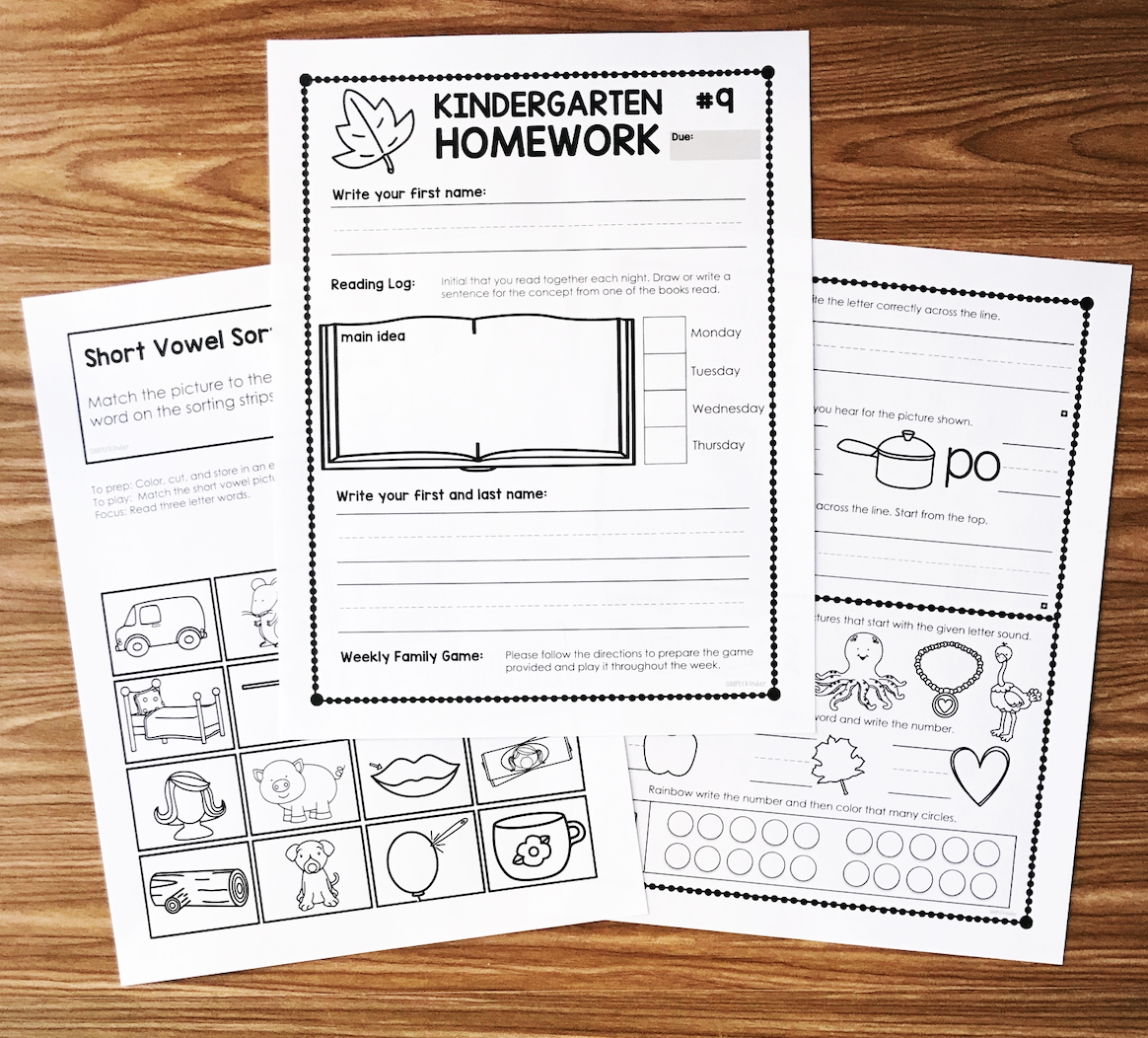 Editable Second Quarter Homework with Family Games for Kindergarten ...