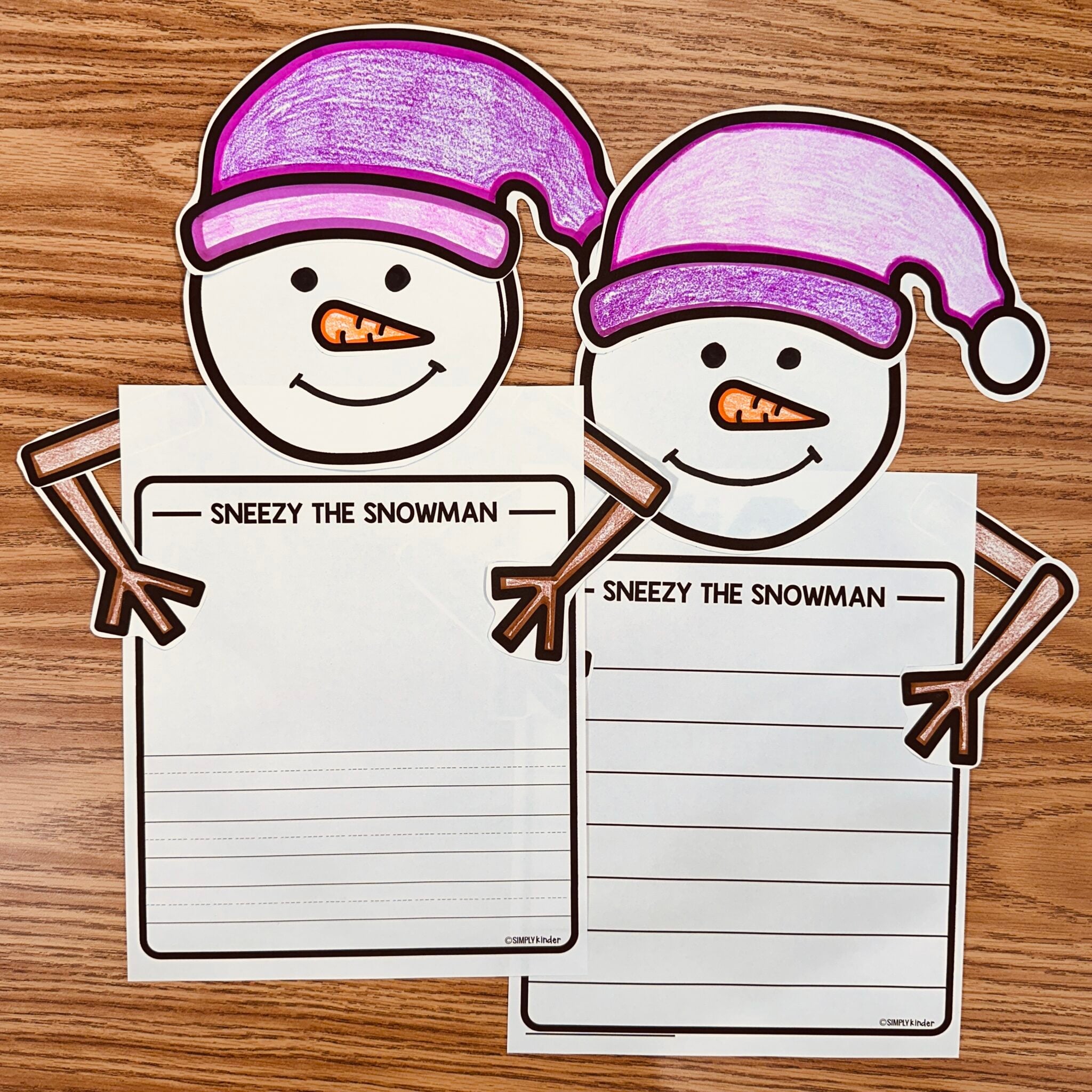 Sneezy The Snowman Story Craft Topper - Simply Kinder + Printable ...