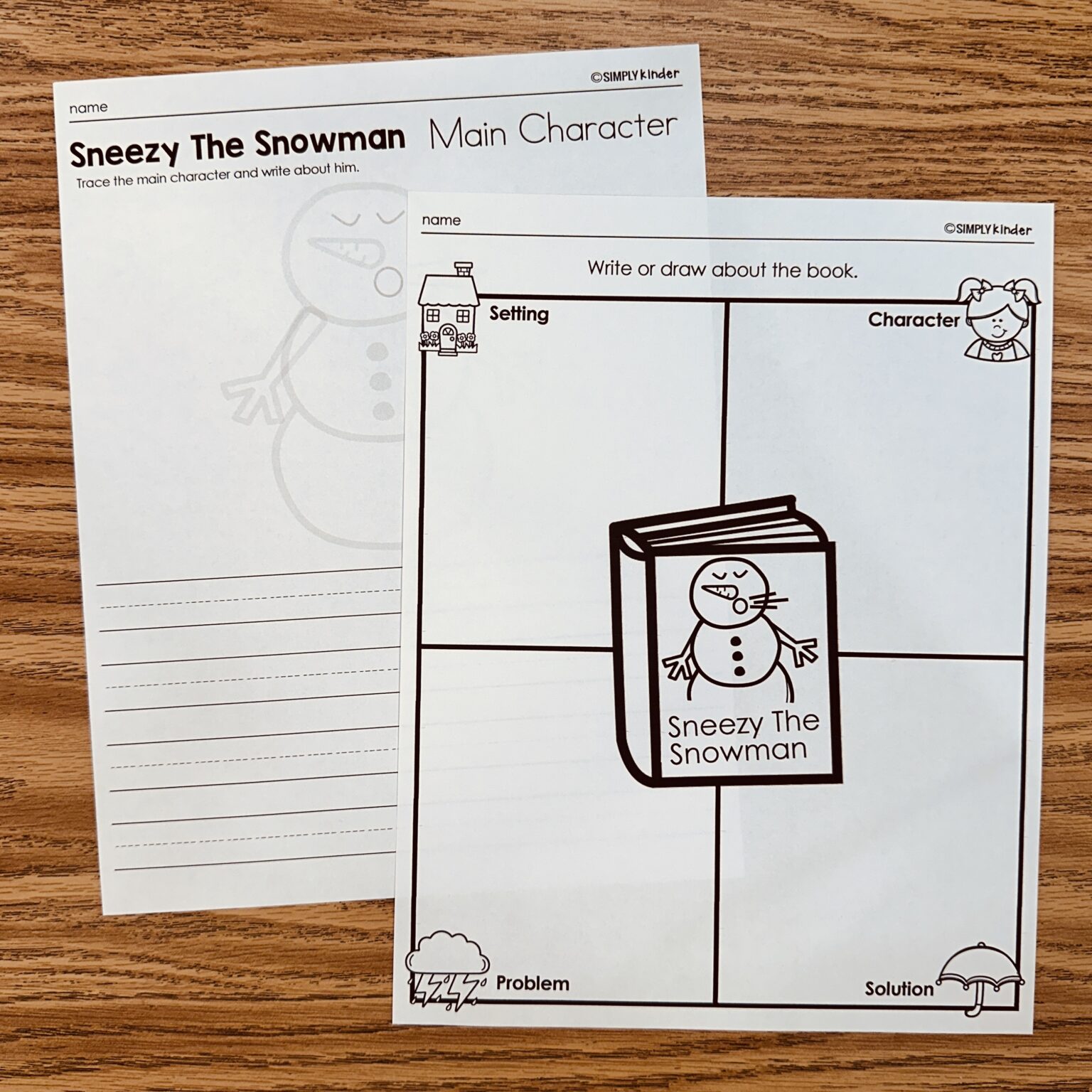 Sneezy The Snowman Read And Respond Printables - Simply Kinder Plus