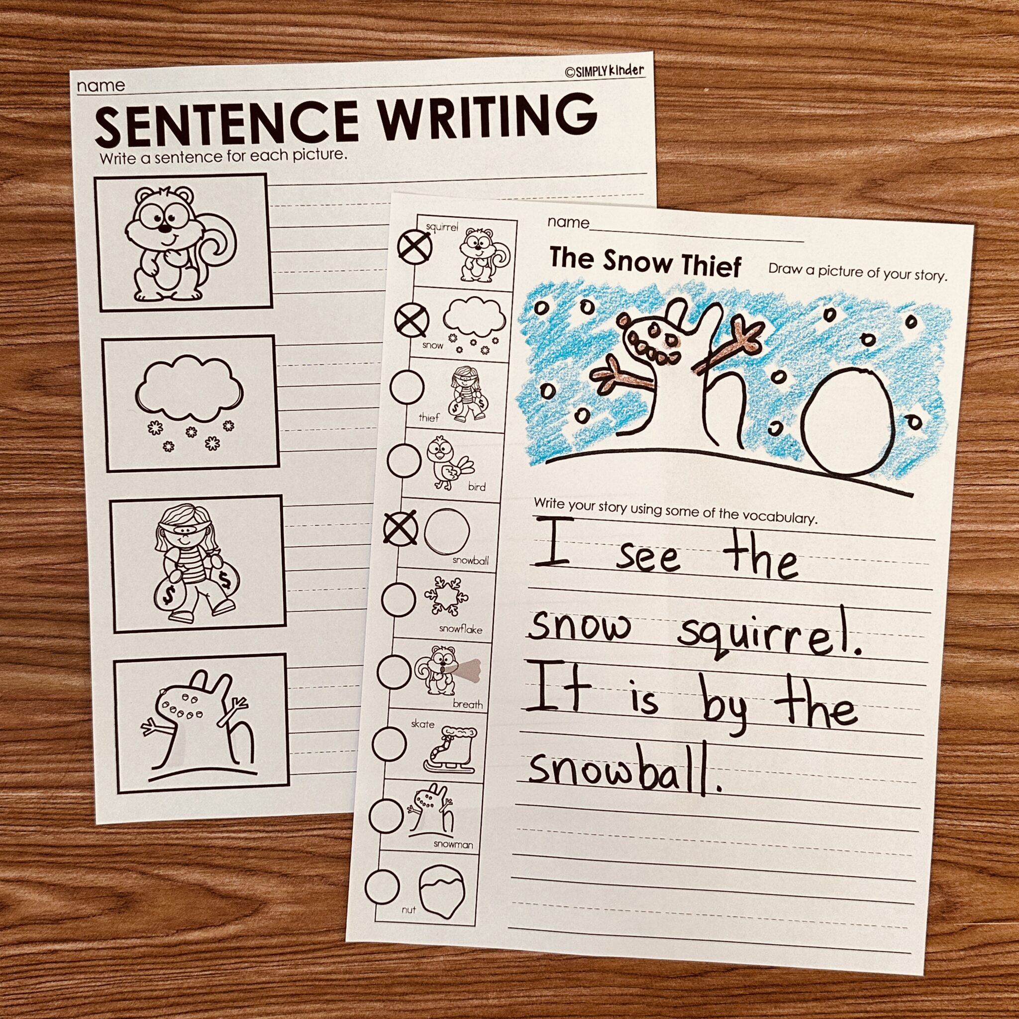The Snow Thief Directed Drawing - Simply Kinder + Printable Membership