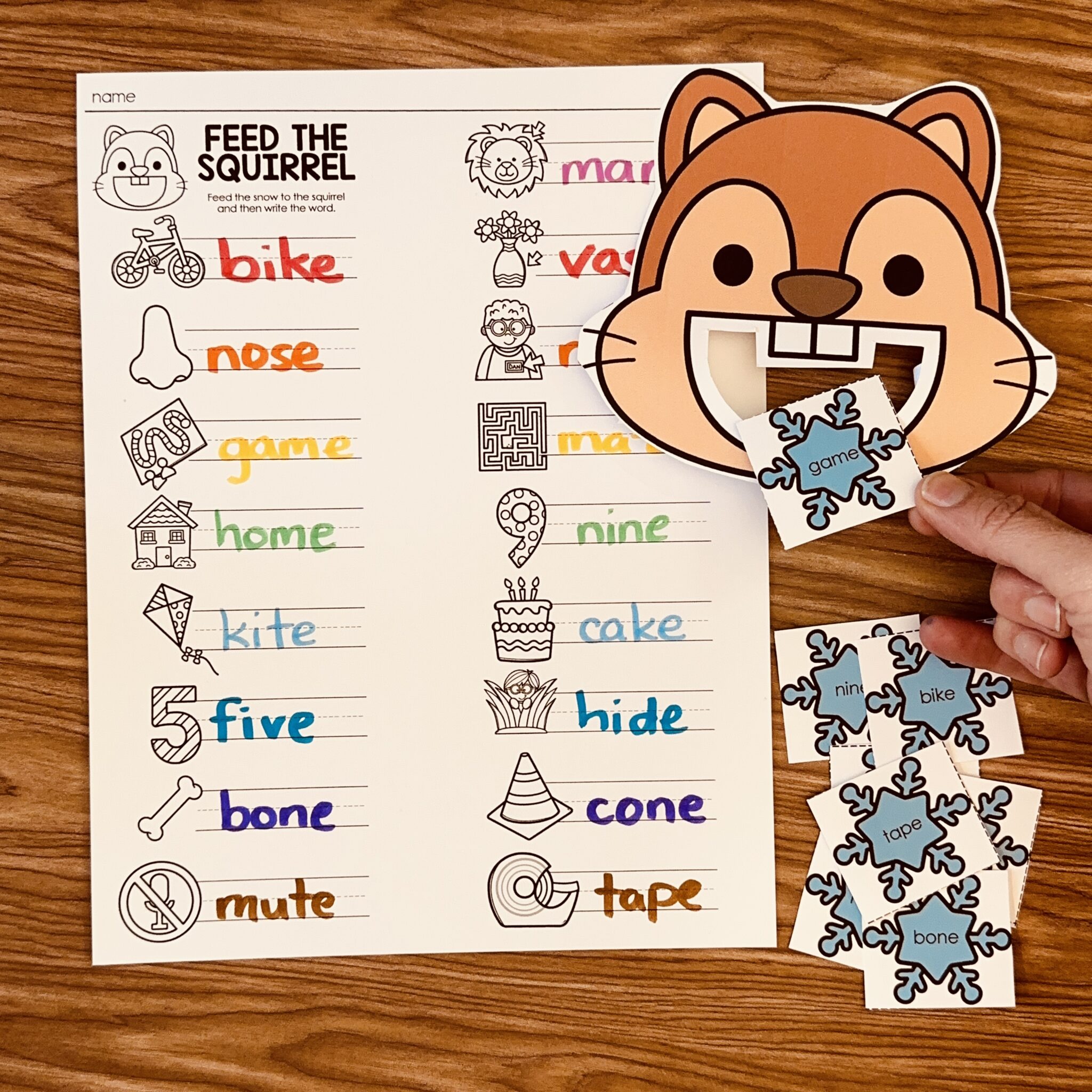 The Snow Thief CVCe Feed the Squirrel Literacy Center - Simply Kinder ...