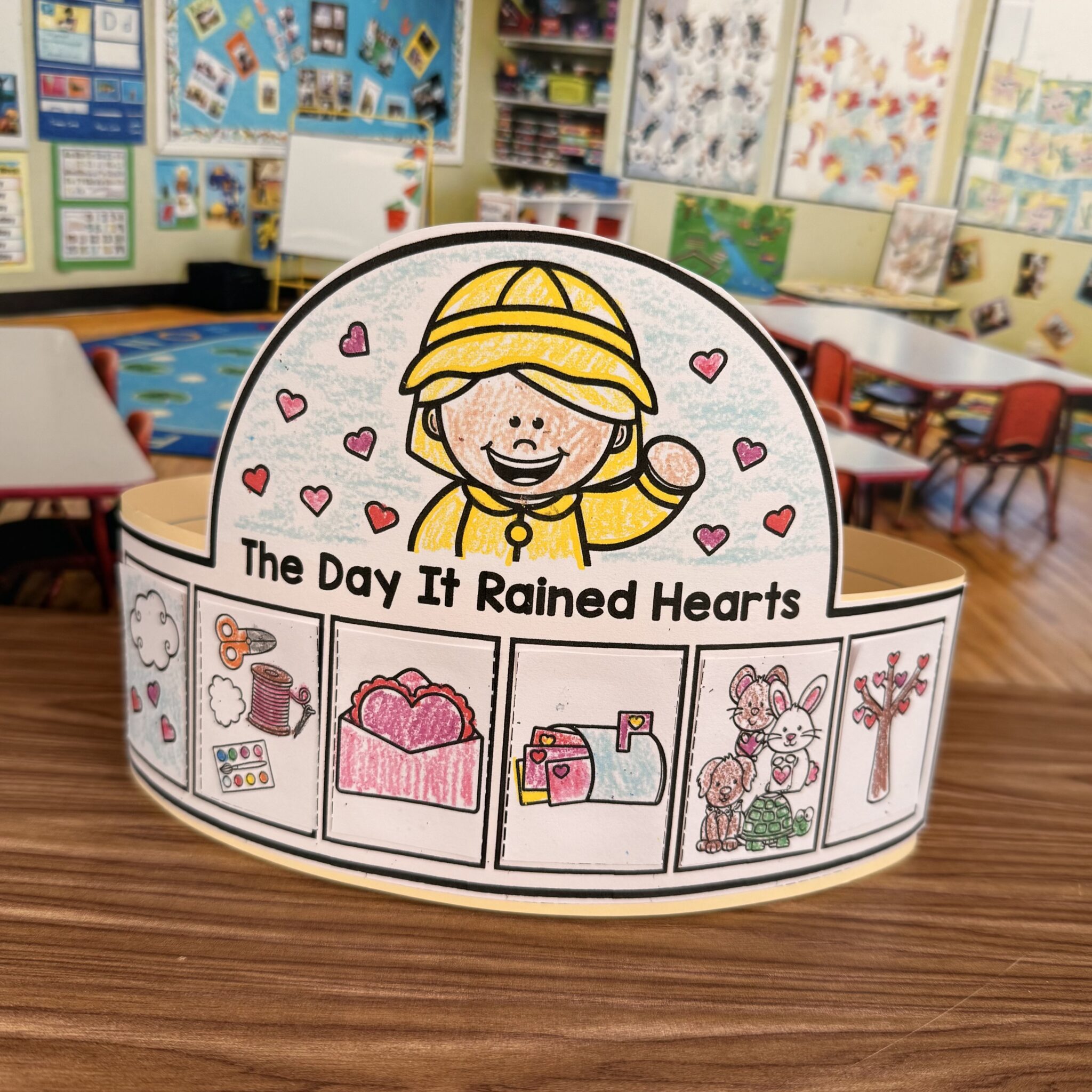 The Day It Rained Hearts Sequencing Hat - Simply Kinder + Printable ...