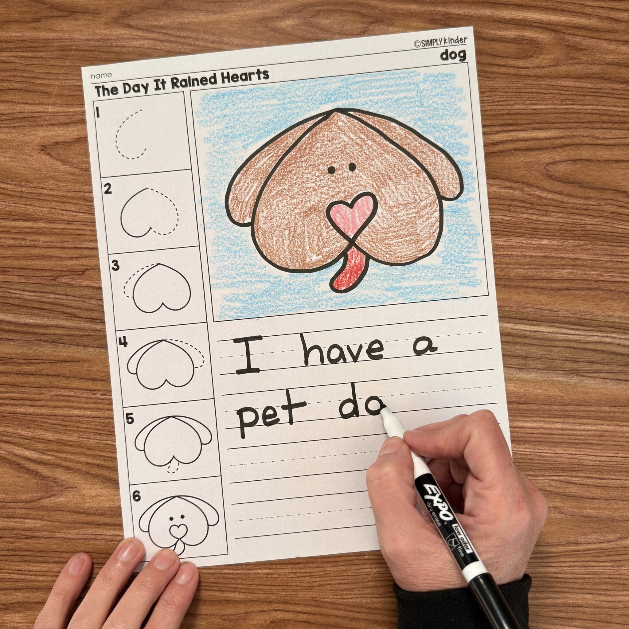 The Day It Rained Hearts Directed Drawing - Simply Kinder + Printable ...
