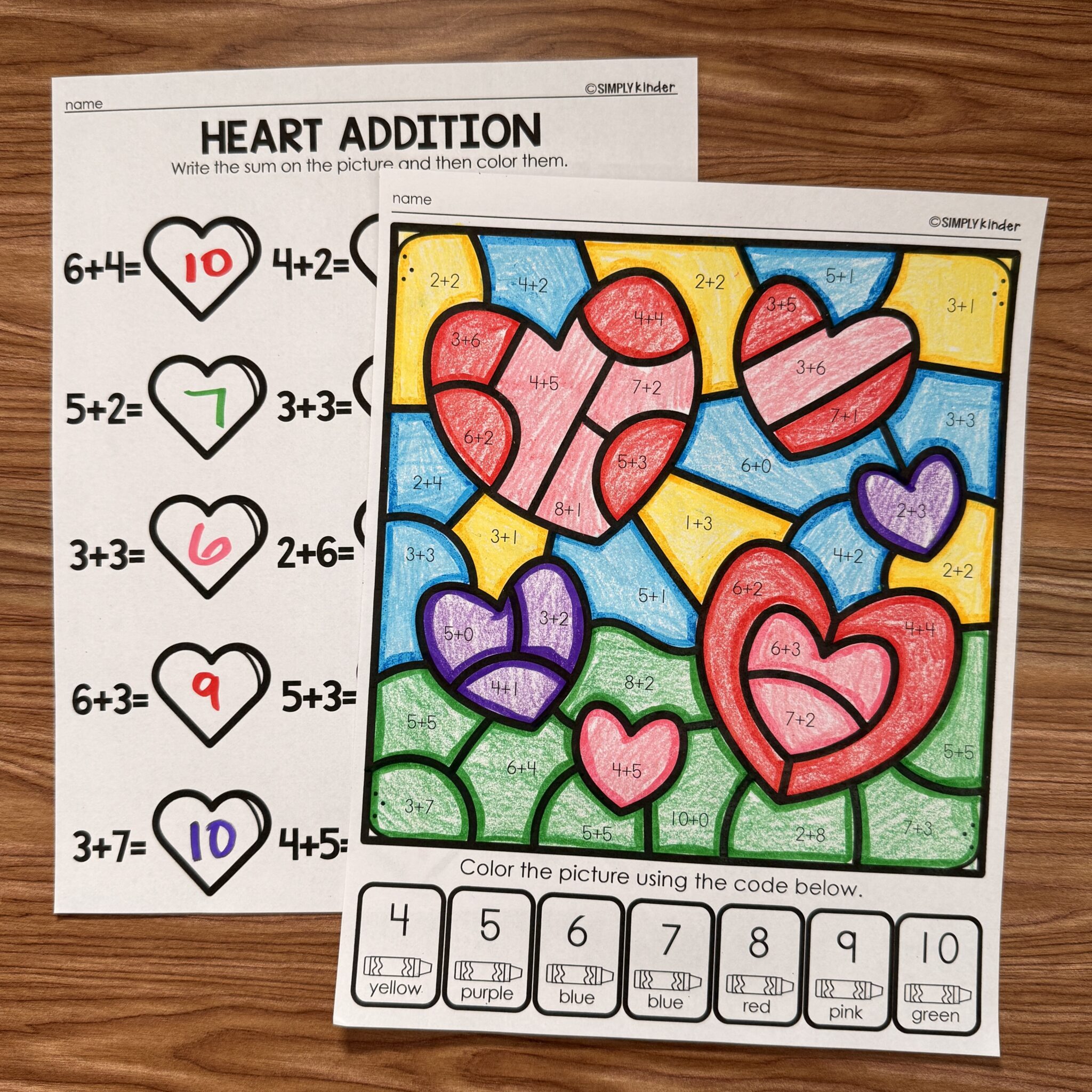 The Day It Rained Hearts Math Printables - Simply Kinder Plus