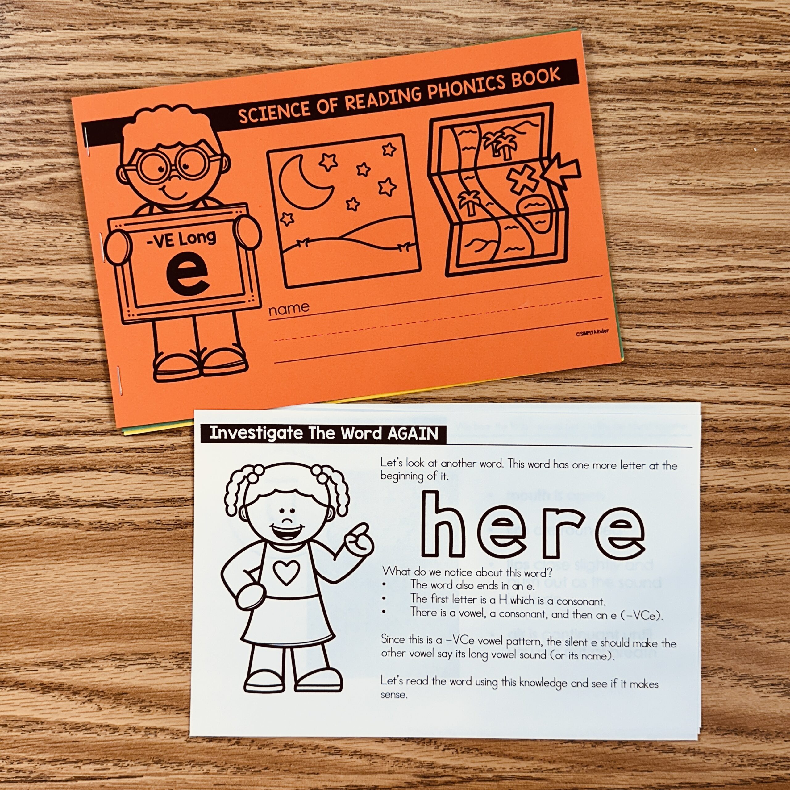 CVCe Long E Decoding Book - Simply Kinder + Printable Membership