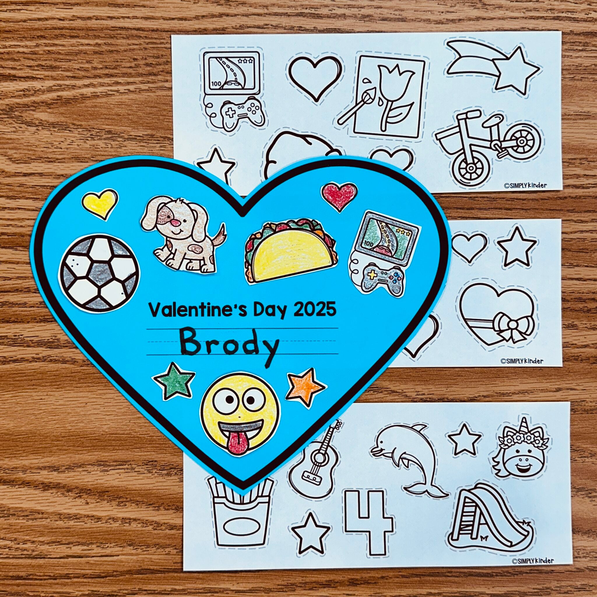 All About Me Heart Valentine's Day Craft - Simply Kinder + Printable ...