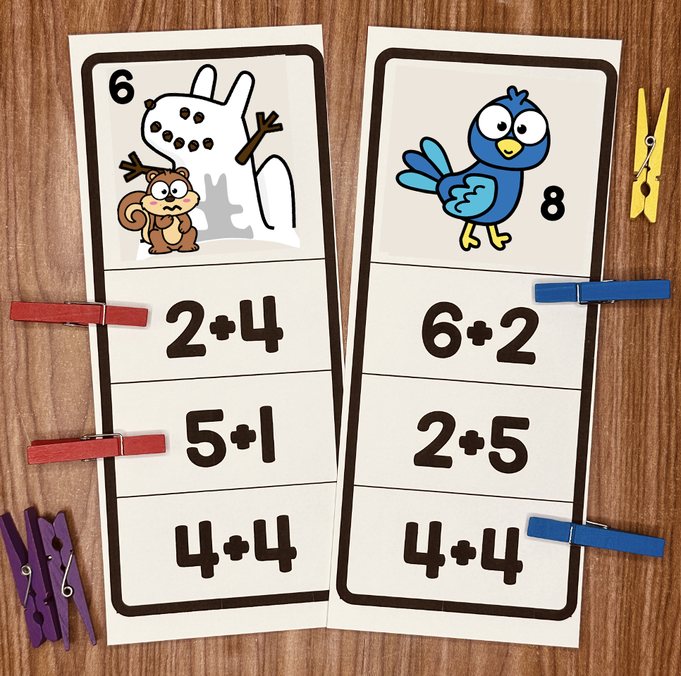 The Snow Thief Addition Math Center - Simply Kinder Plus