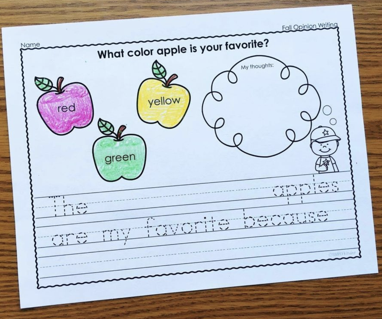 Fall Opinion Writing Prompts - Simply Kinder + Printable Membership