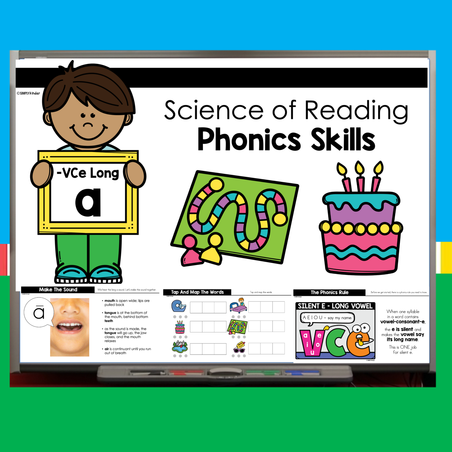 CVCe Long A Decoding Teaching Slides - Simply Kinder Plus