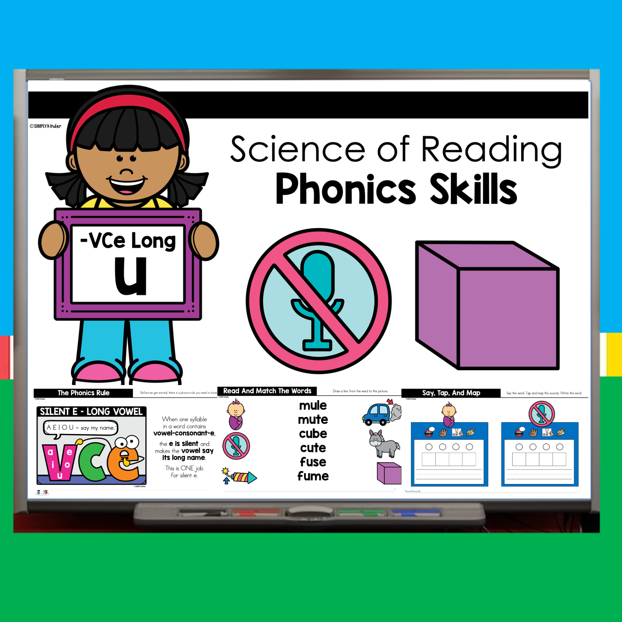 CVCe Long U Decoding Teaching Slides - Simply Kinder + Printable Membership