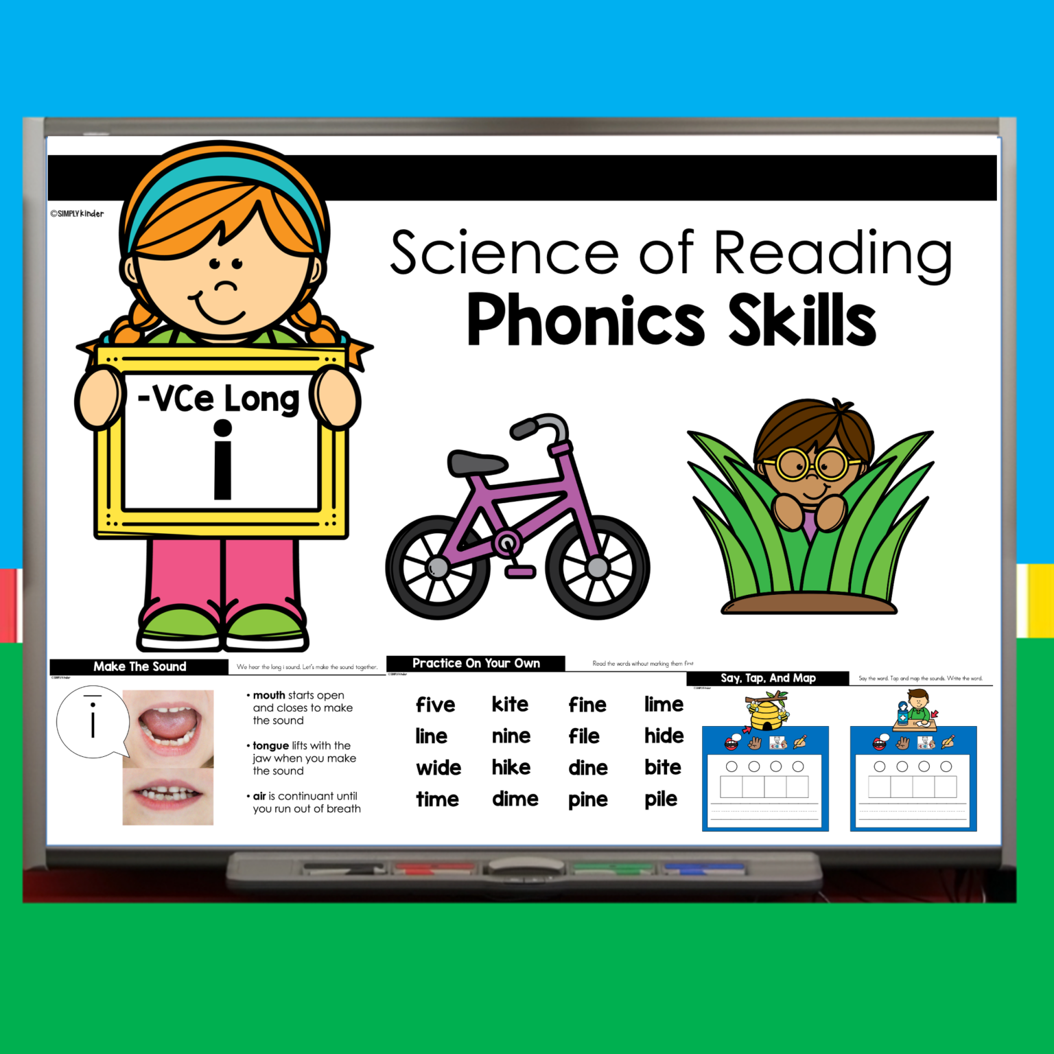 CVCe Long I Decoding Teaching Slides - Simply Kinder + Printable Membership