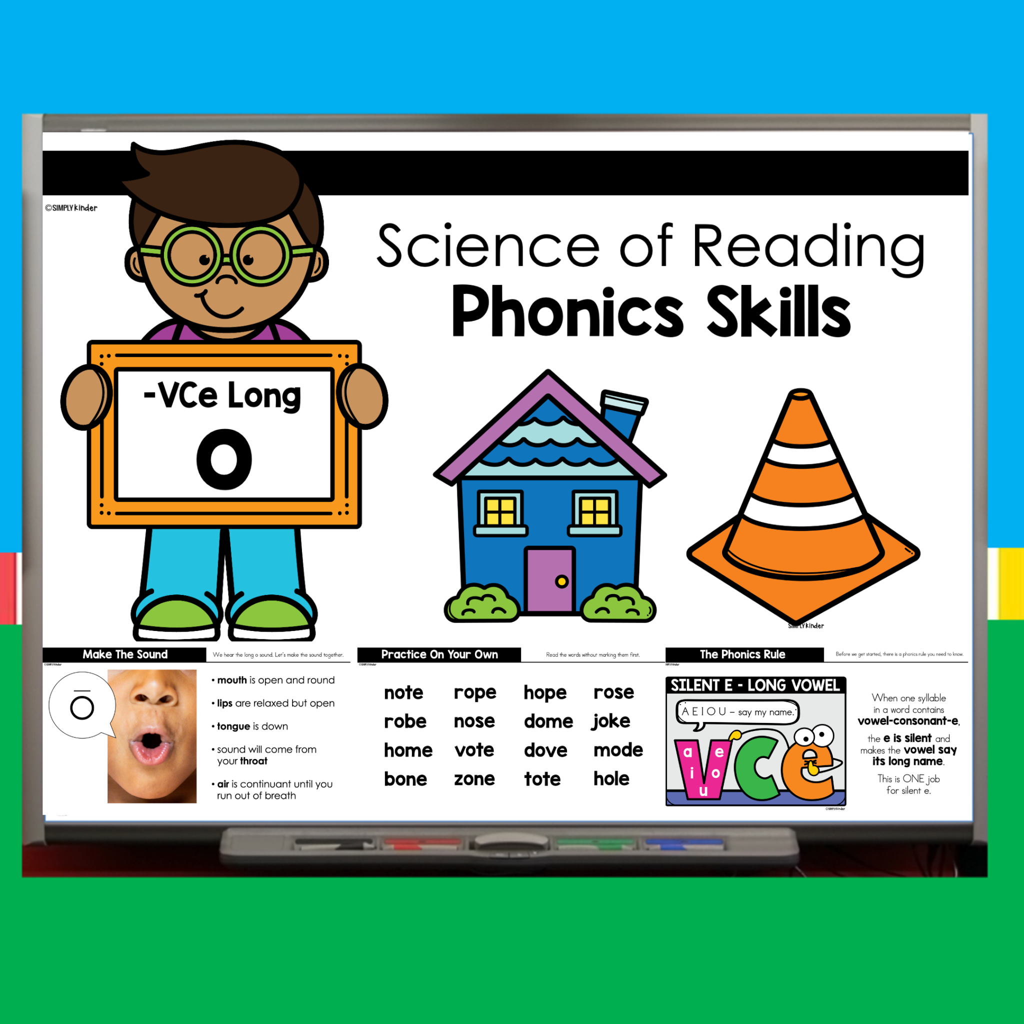 CVCe Long O Decoding Teaching Slides - Simply Kinder + Printable Membership