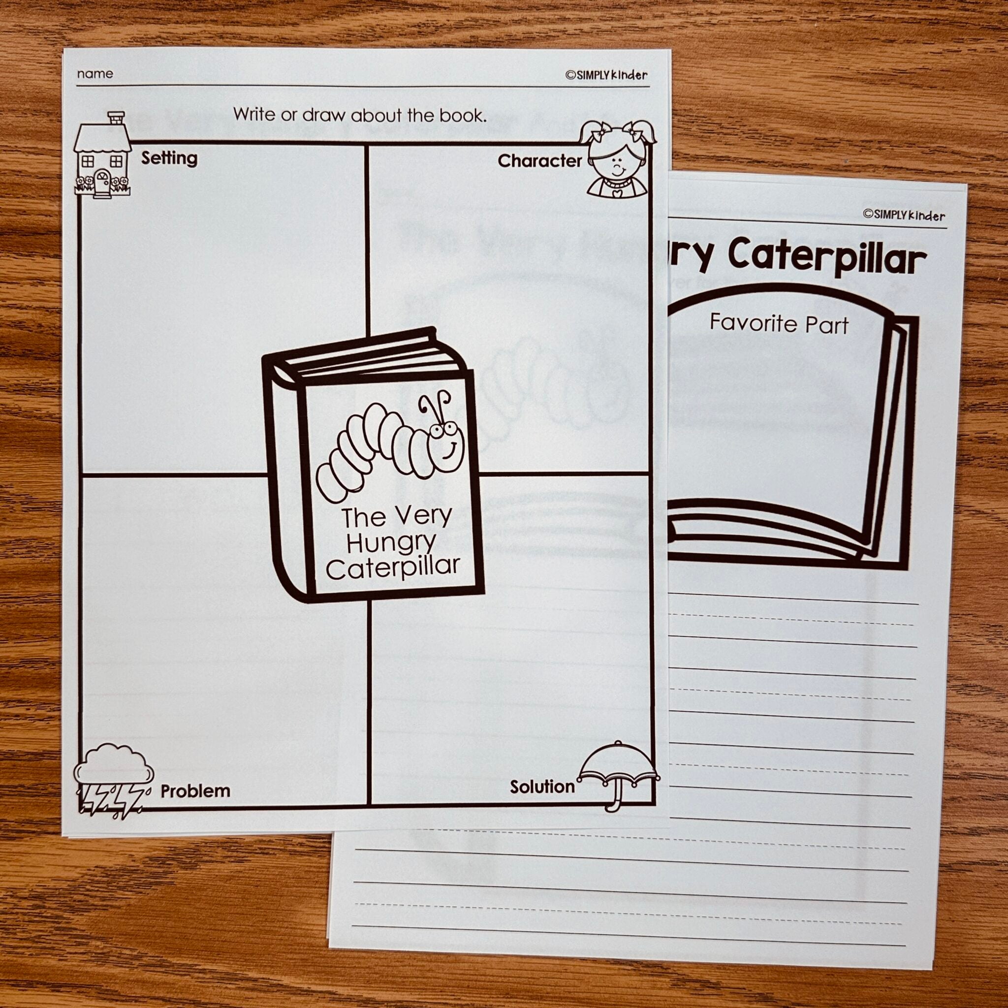 The Hungry Caterpillar Read And Respond Printables - Simply Kinder ...