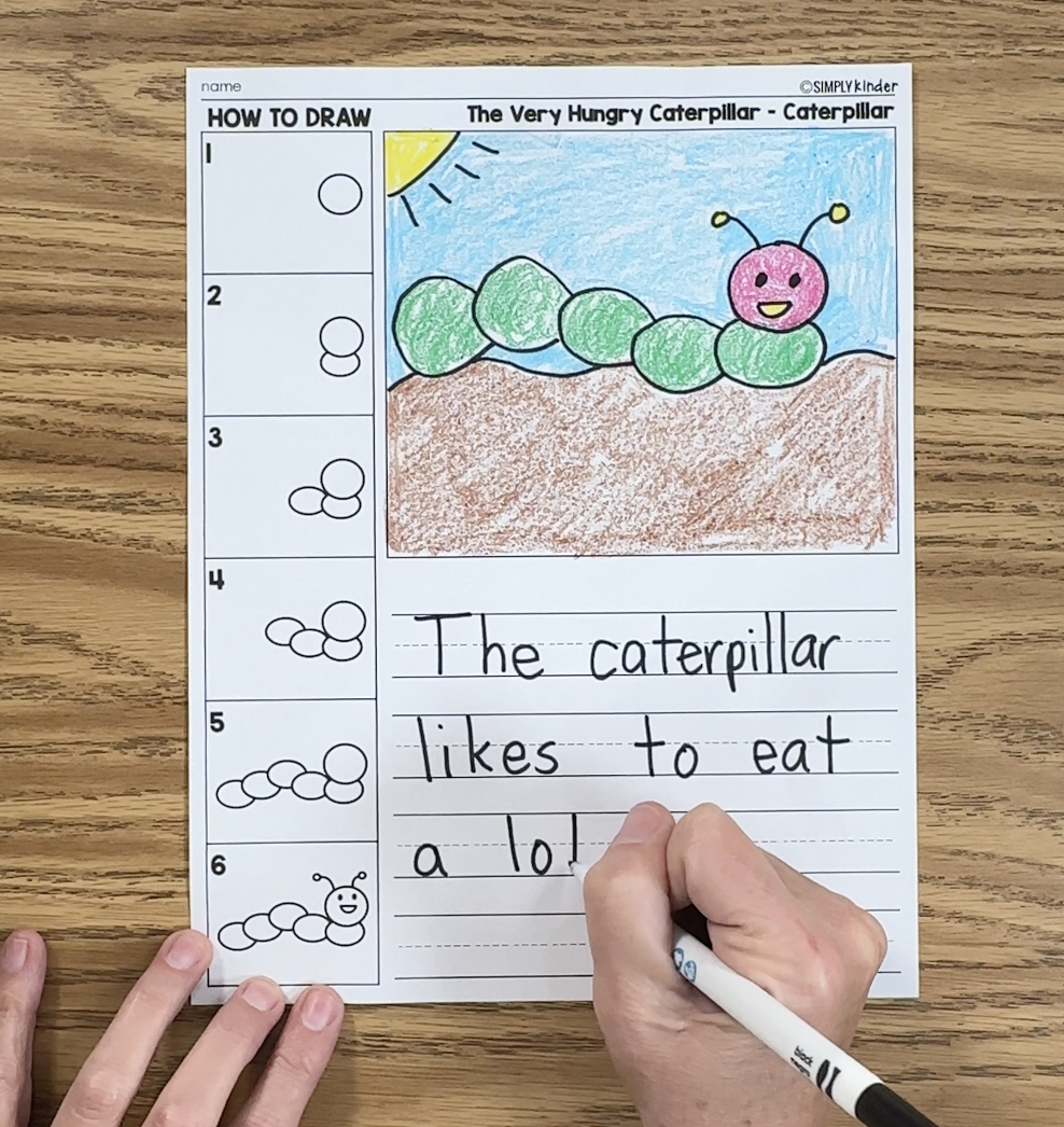 The Hungry Caterpillar Directed Drawing - Simply Kinder + Printable ...