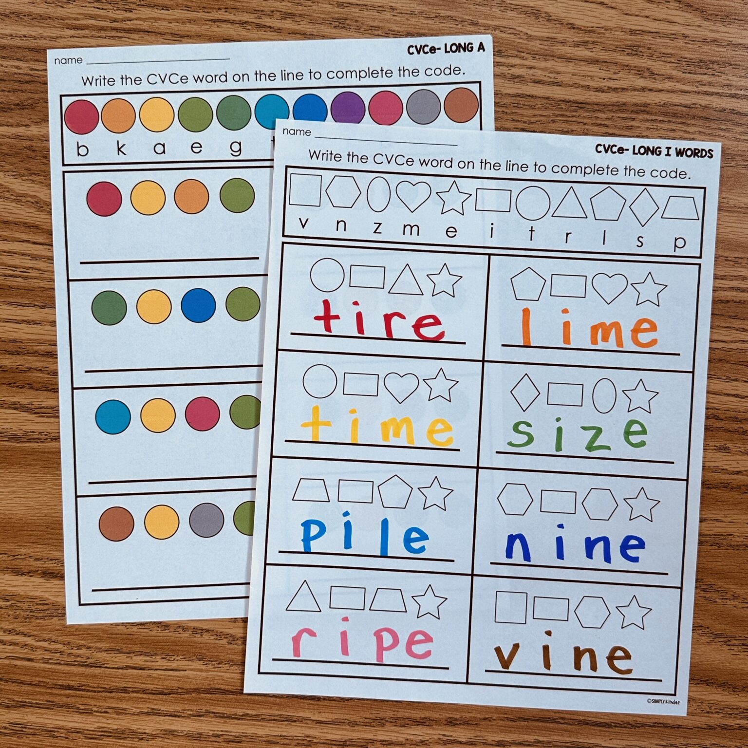 CVCe No-Prep Worksheets: Secret Code - Simply Kinder + Printable Membership