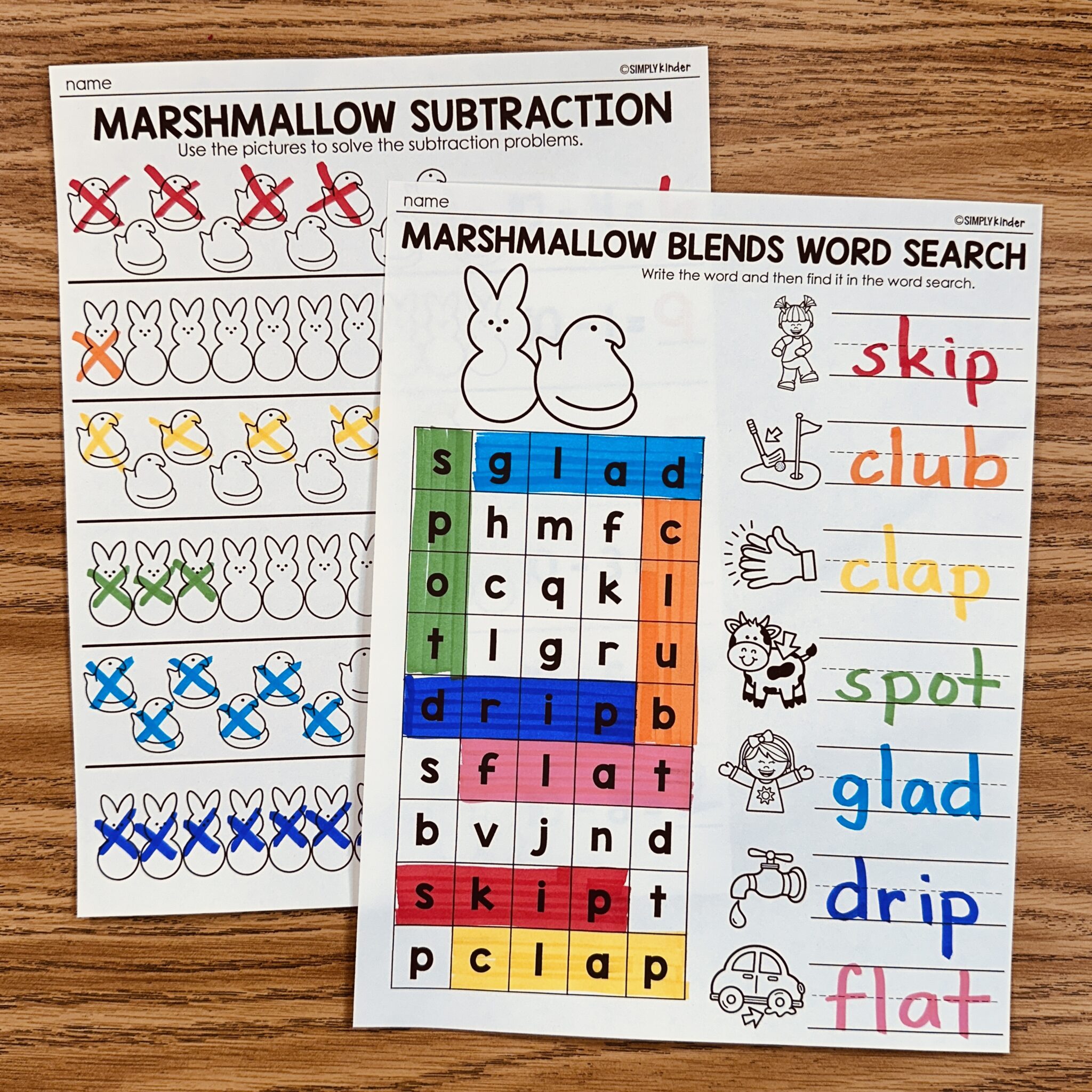 Adopt A Marshmallow Literacy And Math Printables - Simply Kinder Plus
