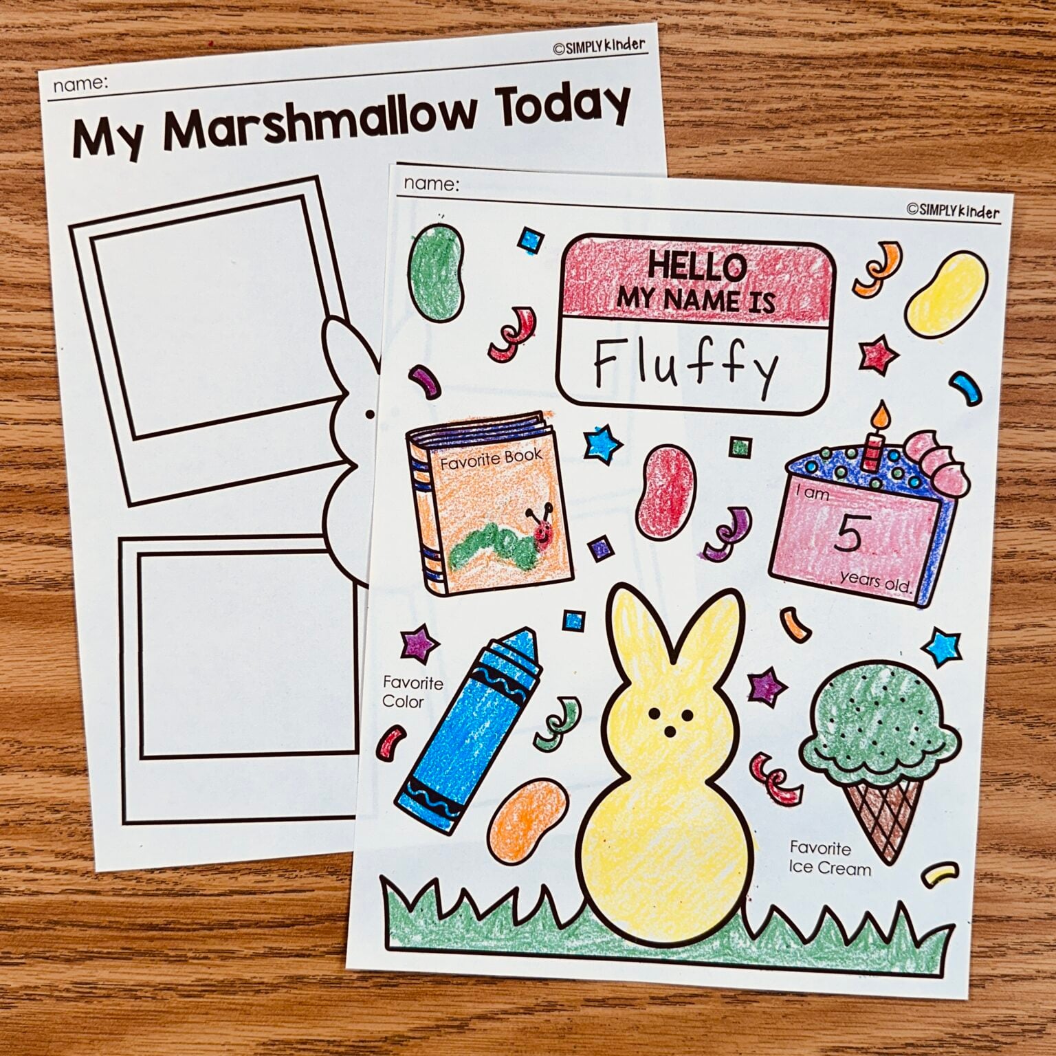 Adopt A Marshmallow Writing Printables - Simply Kinder + Printable ...