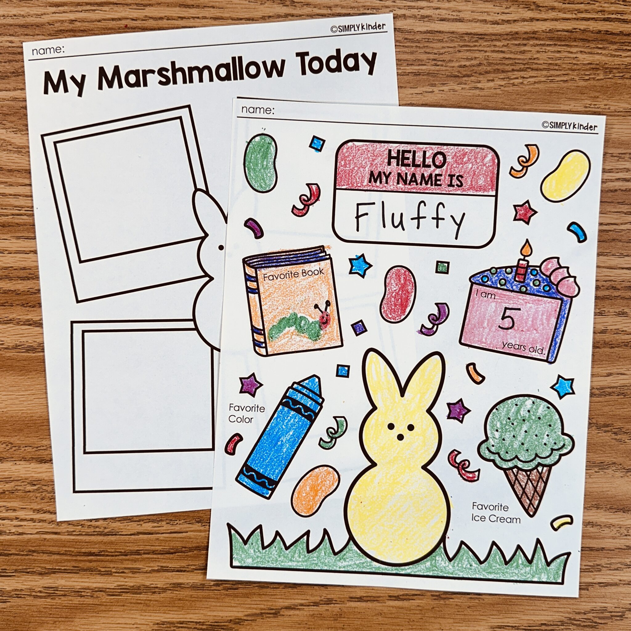 Adopt A Marshmallow Writing Printables - Simply Kinder Plus