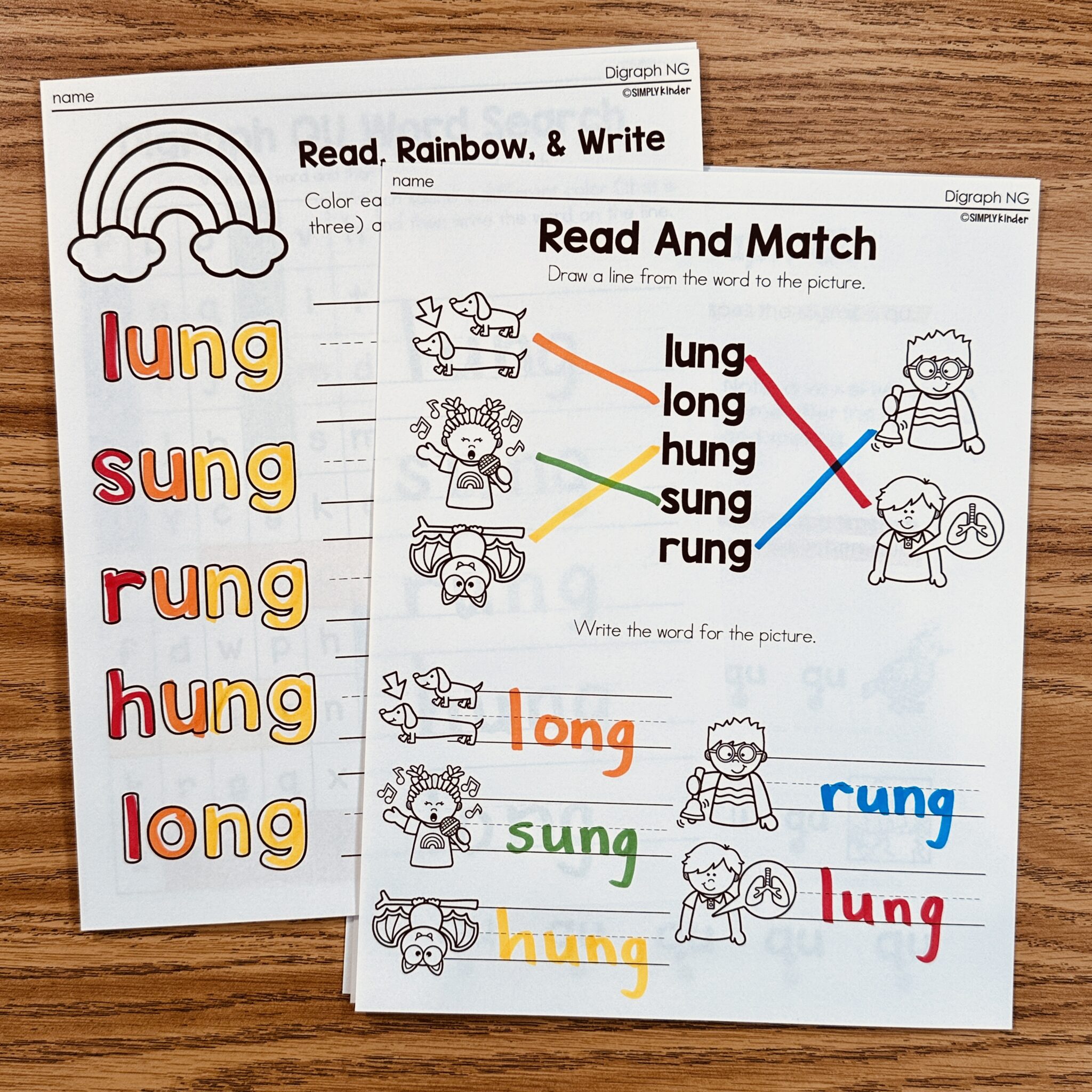 Digraphs NG Phonics Worksheets - Simply Kinder + Printable Membership