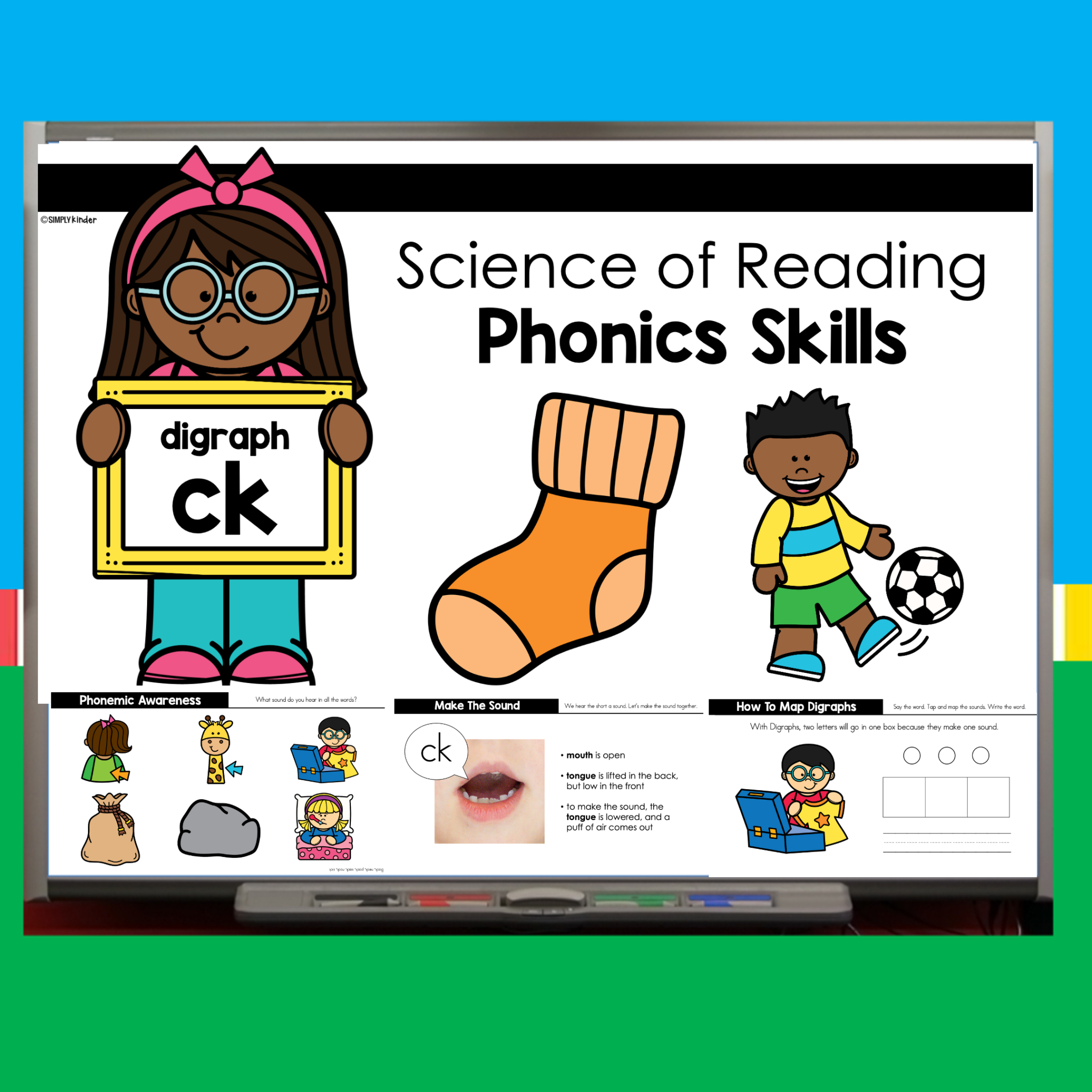 Digraphs CK Decoding Teaching Slides - Simply Kinder + Printable Membership