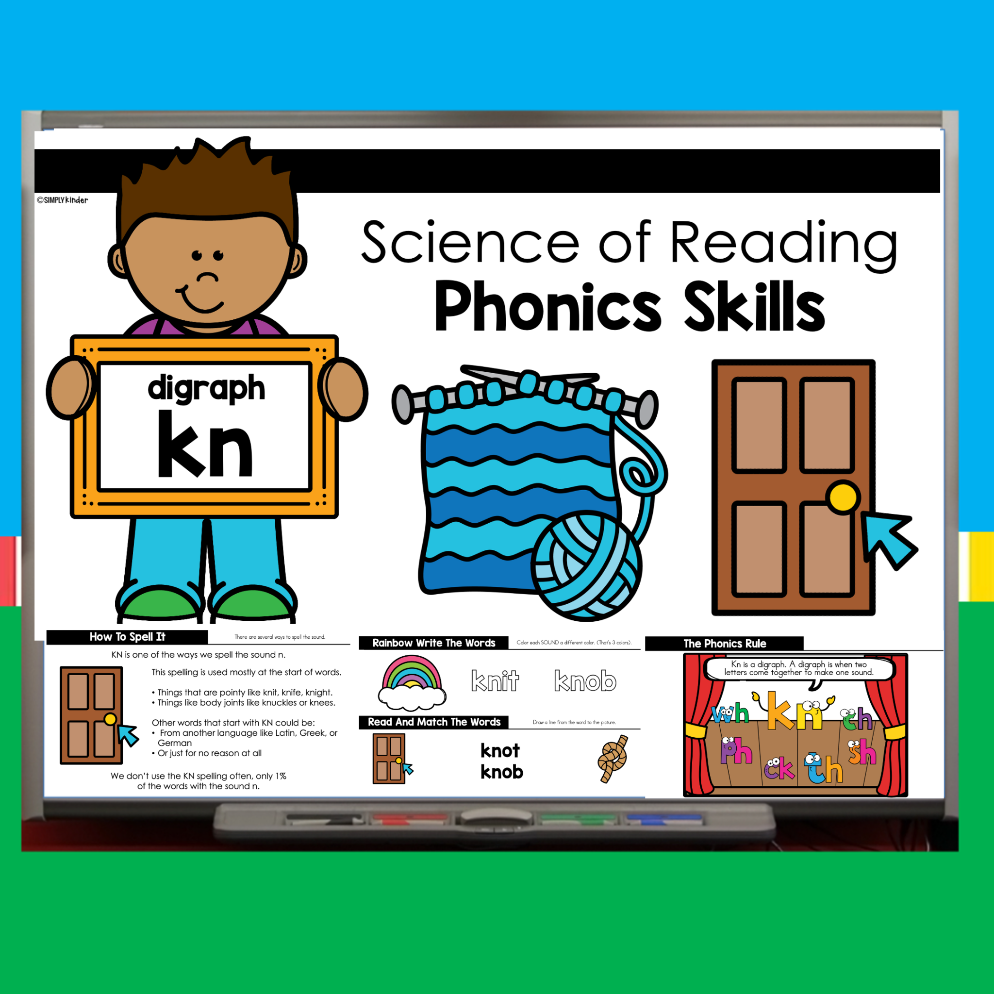 Digraphs KN Decoding Teaching Slides - Simply Kinder + Printable Membership