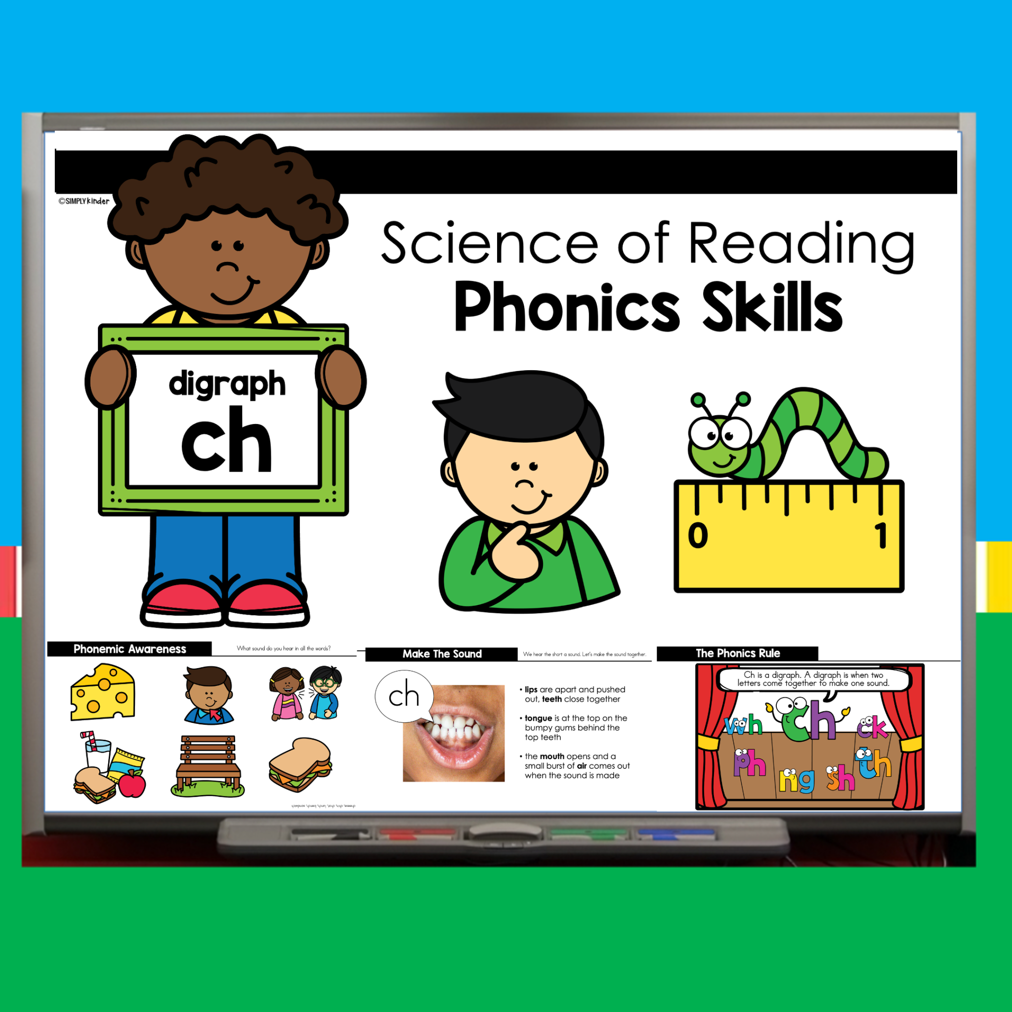 Digraphs CH Decoding Teaching Slides - Simply Kinder + Printable Membership