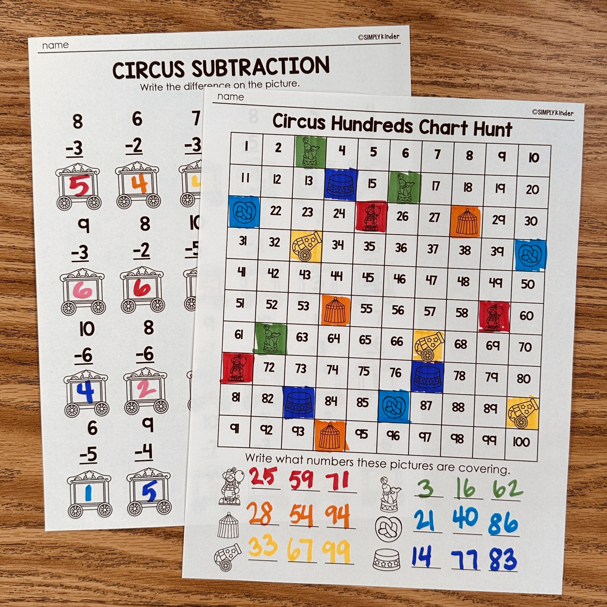 Circus Math Printables - Simply Kinder + Printable Membership