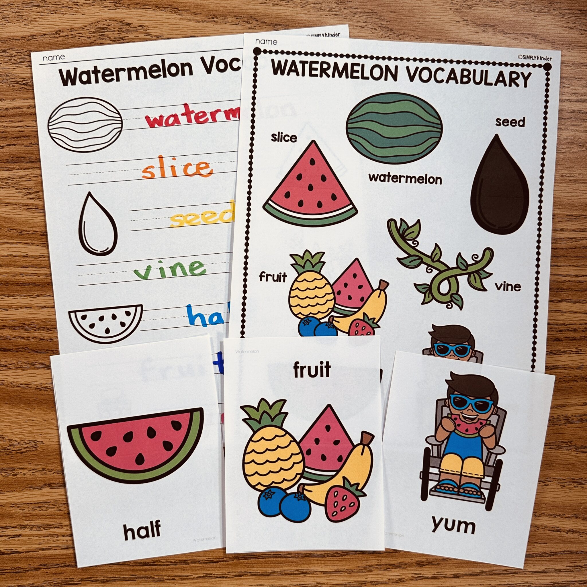 Watermelon Vocabulary - Simply Kinder + Printable Membership