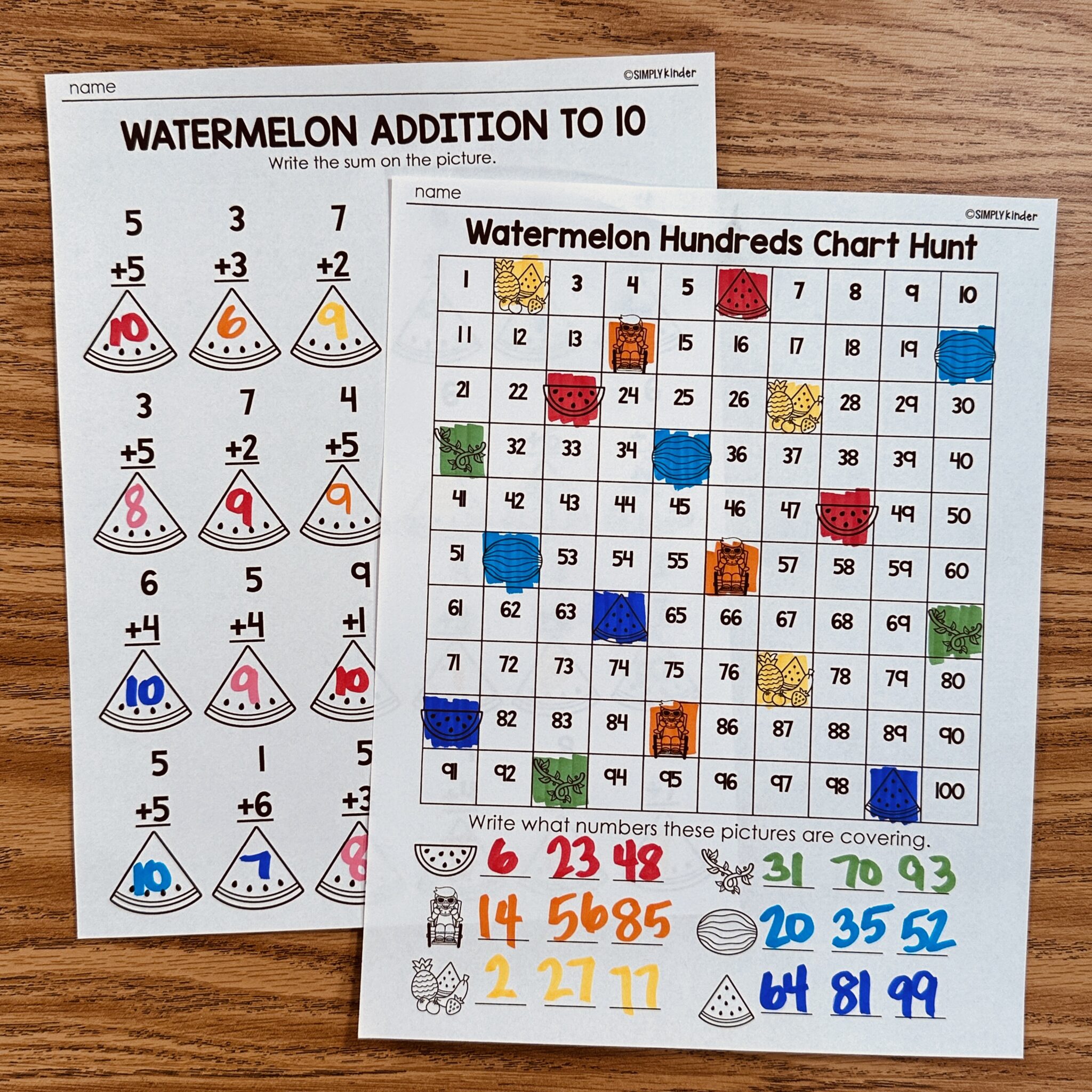 Watermelon Math Printables - Simply Kinder + Printable Membership