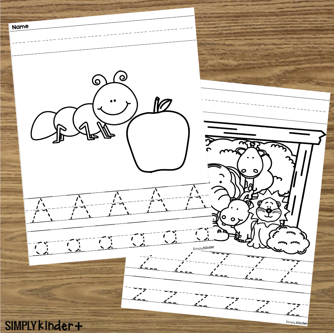 Letters A-Z Write the Letter Picture Page - Simply Kinder + Printable ...