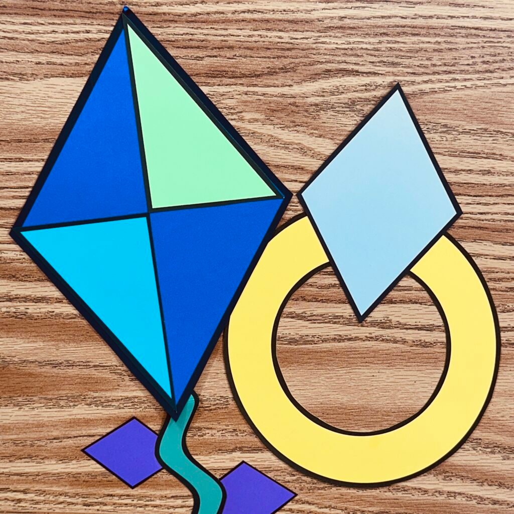 Rhombus or Diamond Craft - Ring and Kite - Simply Kinder + Printable ...