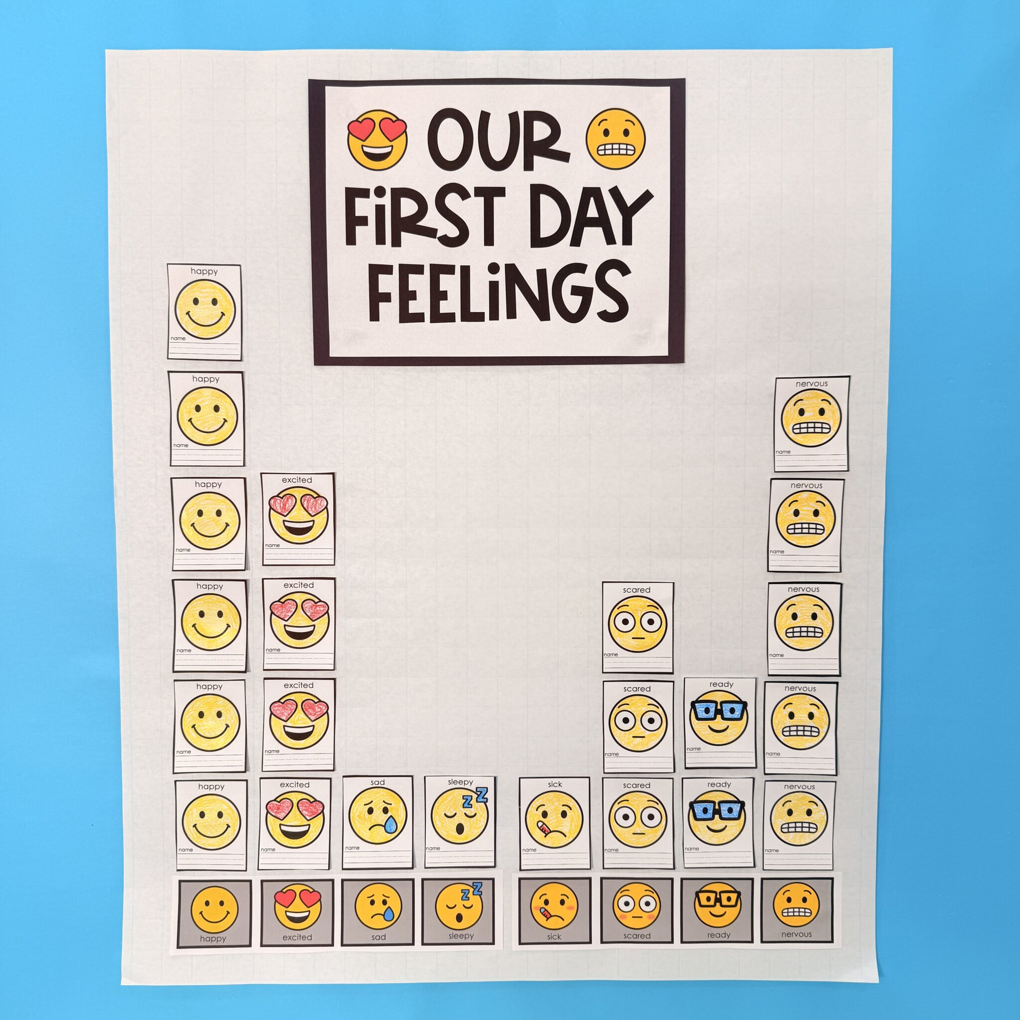 First Day Jitters Feelings Printables and Graph - Simply Kinder ...