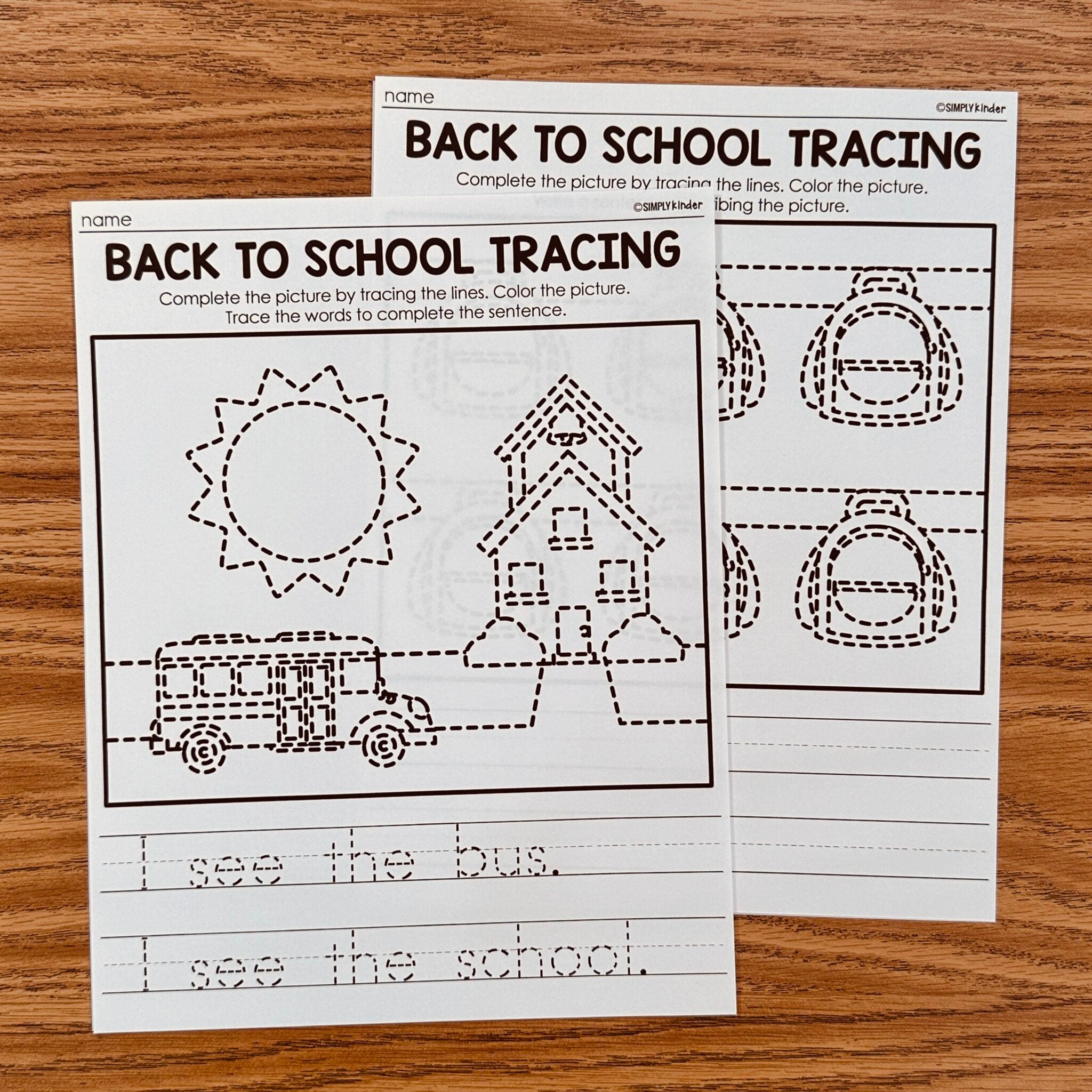 Back to School Writing Printables - Simply Kinder + Printable Membership