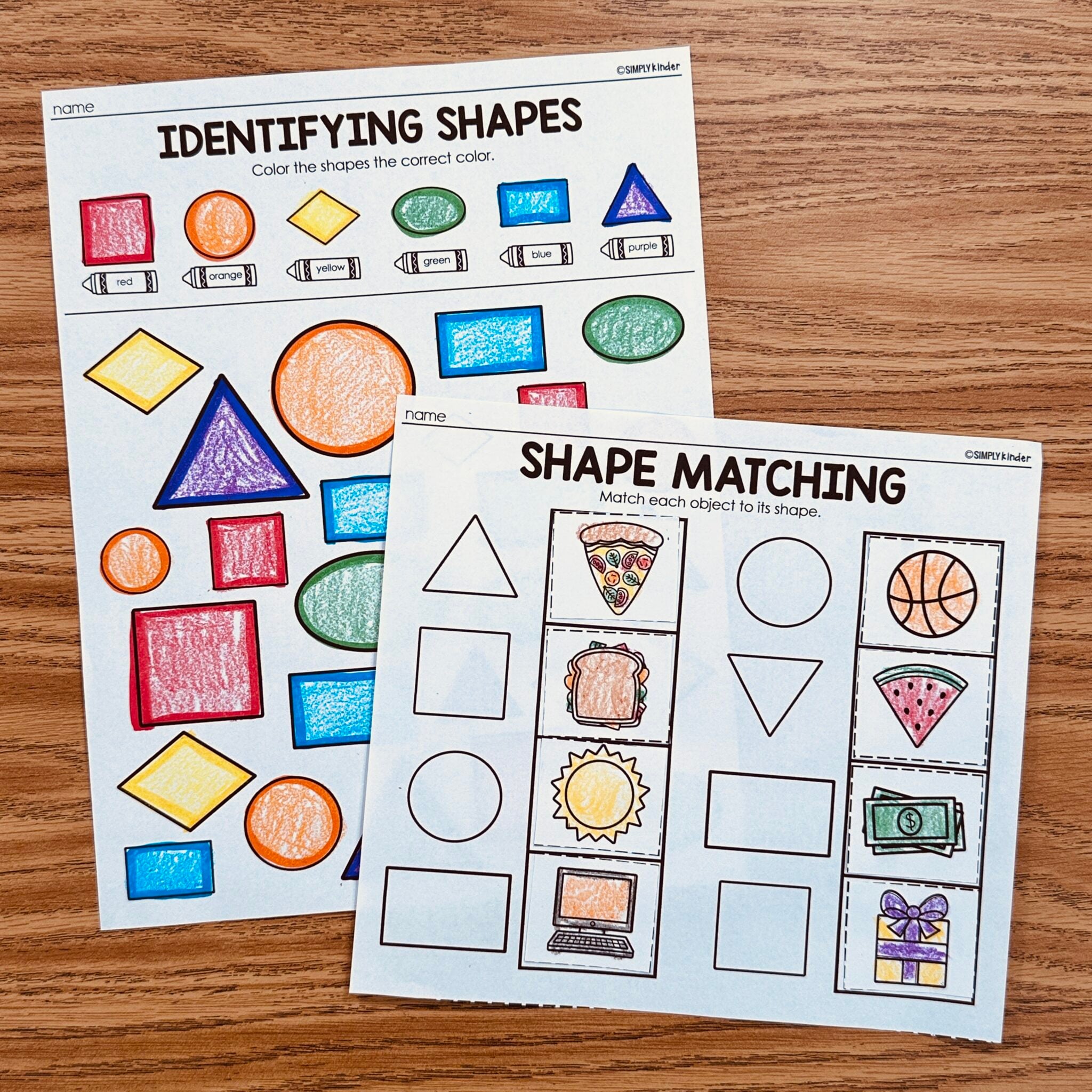 Shapes Printables - Simply Kinder + Printable Membership
