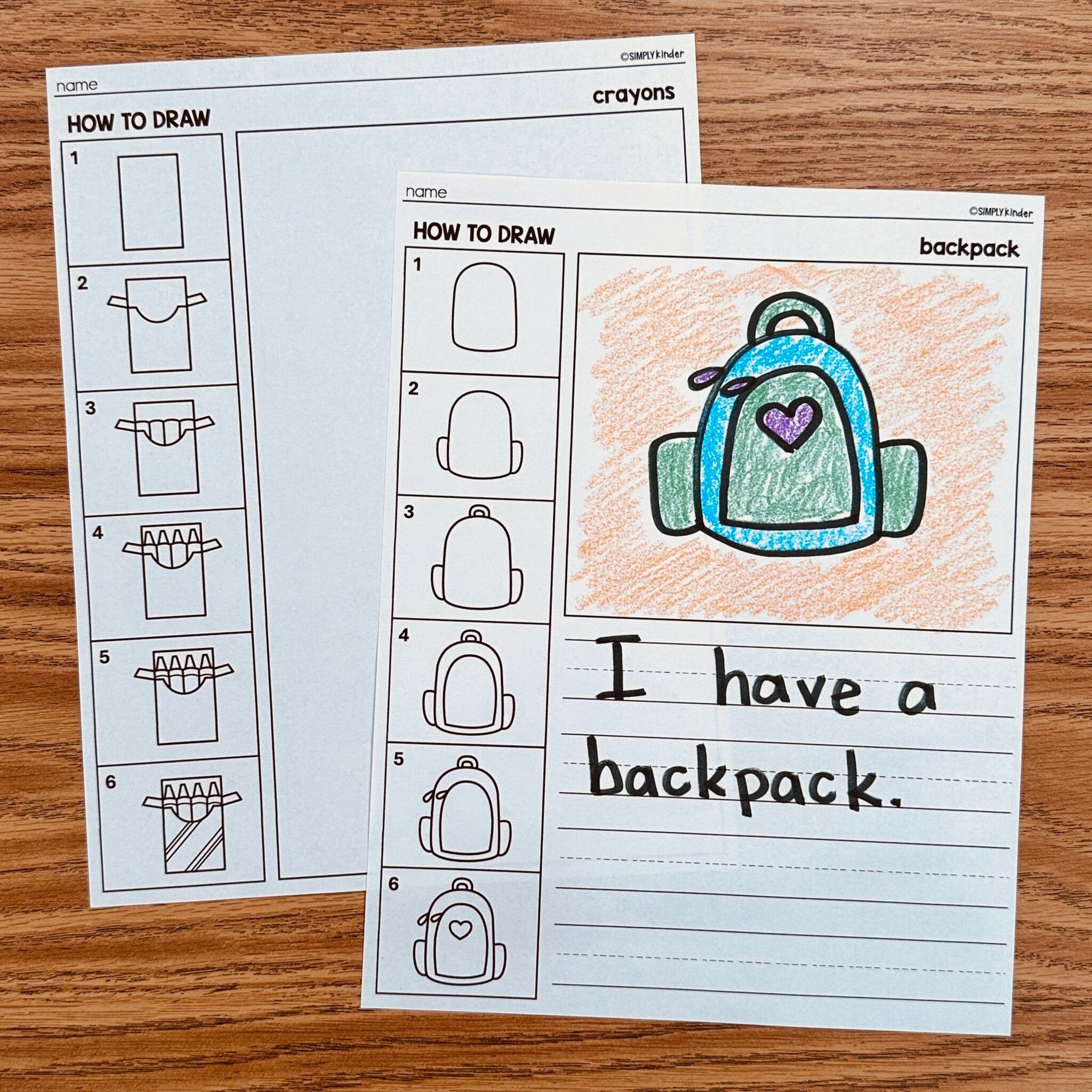 Back to School Directed Drawing - Simply Kinder + Printable Membership